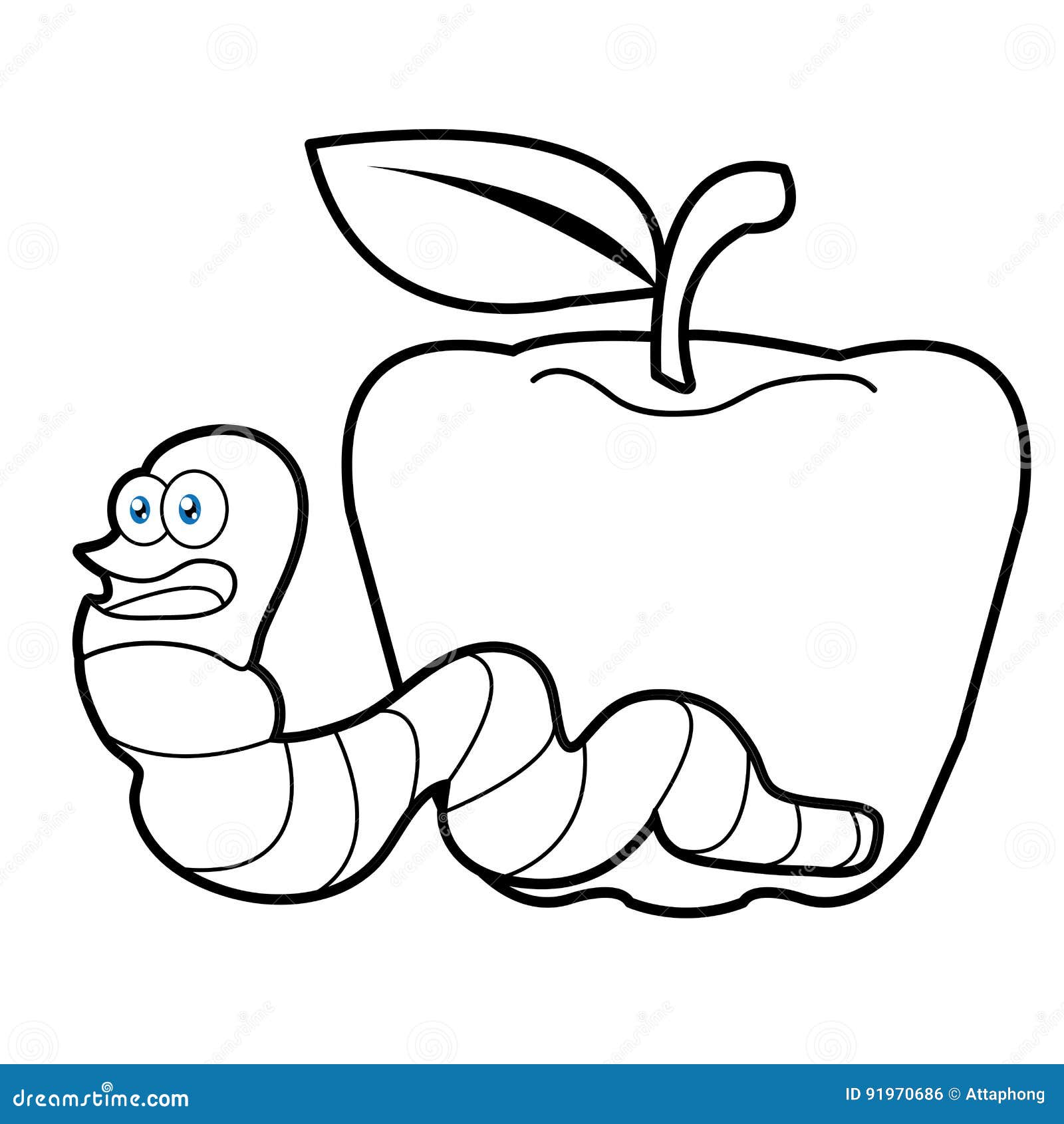 Apples With Worms Coloring Pages