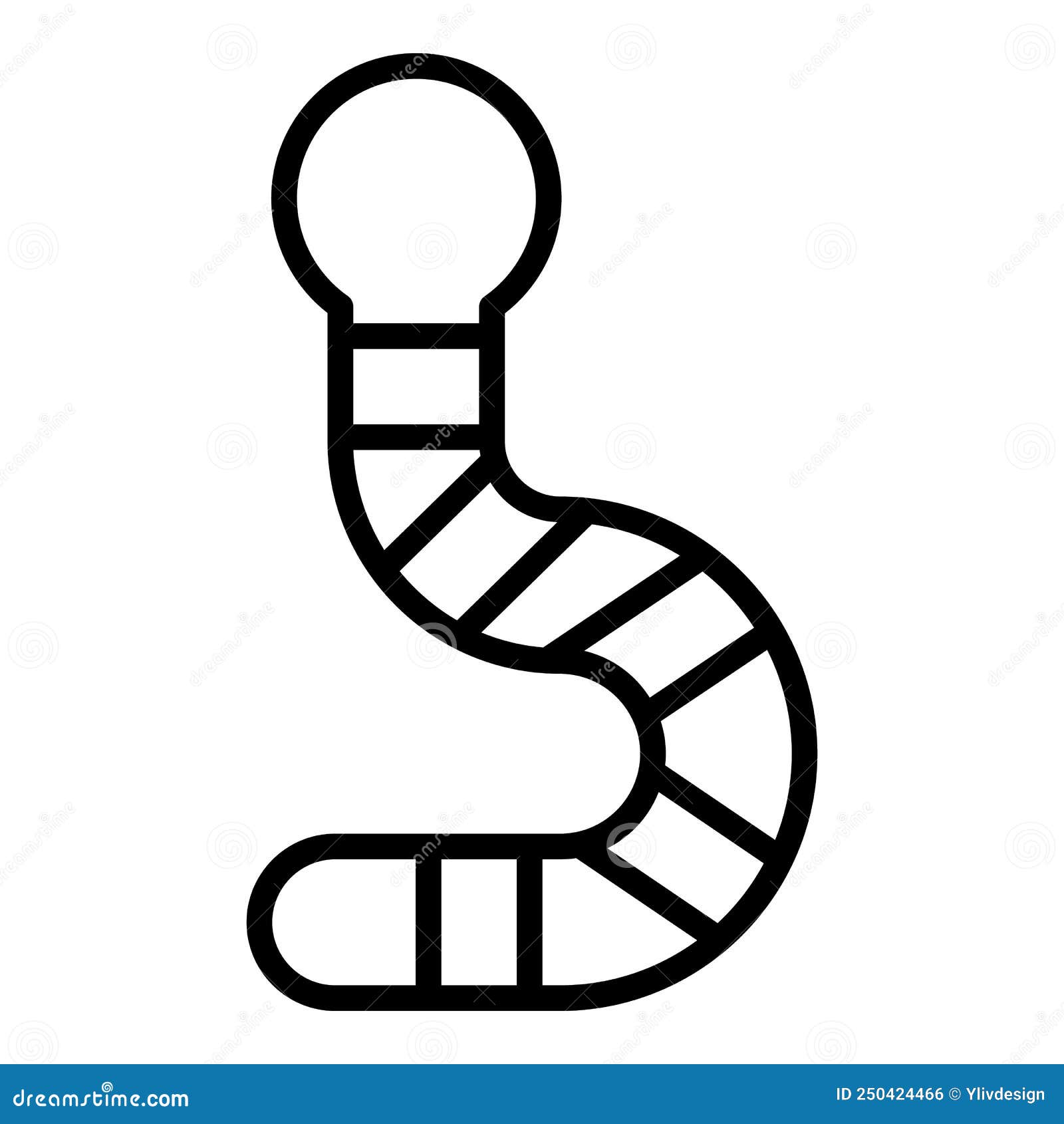 Larva Worm Icon Outline Vector. Garden Earthworm Stock Illustration ...