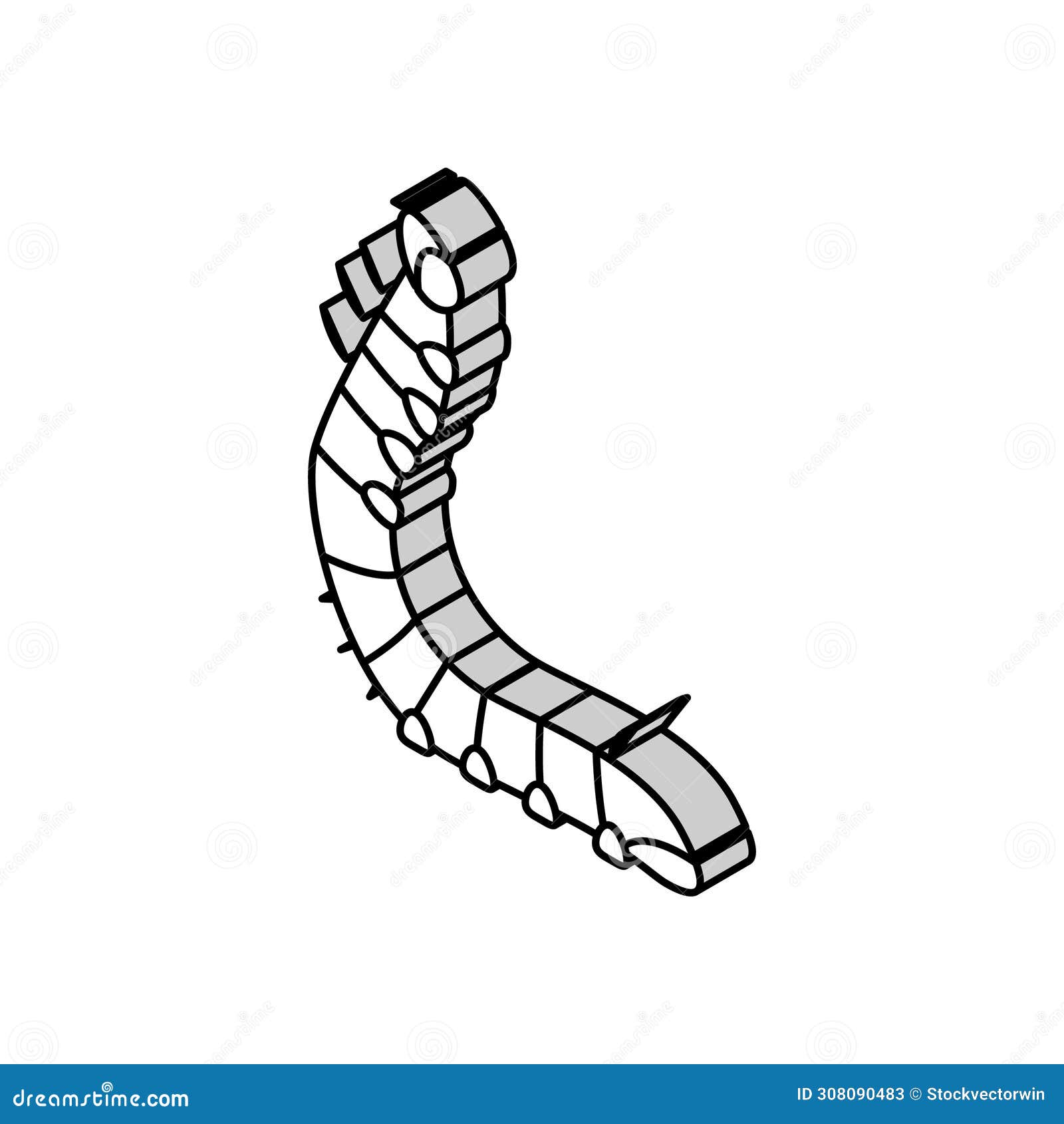Larvae Silkworm Color Icon Vector Illustration | CartoonDealer.com ...
