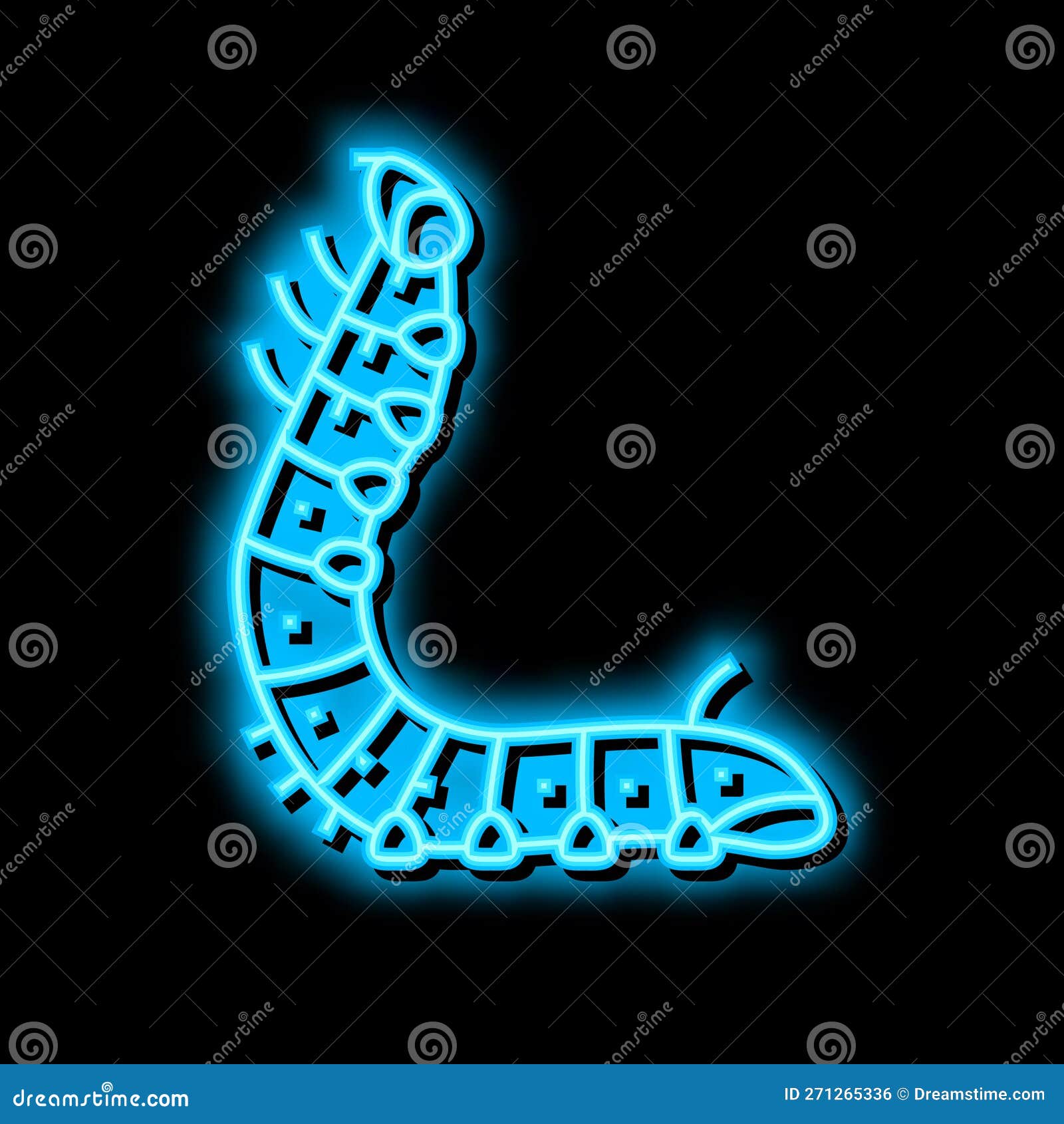 Larvae Silkworm Neon Glow Icon Illustration Stock Vector - Illustration ...