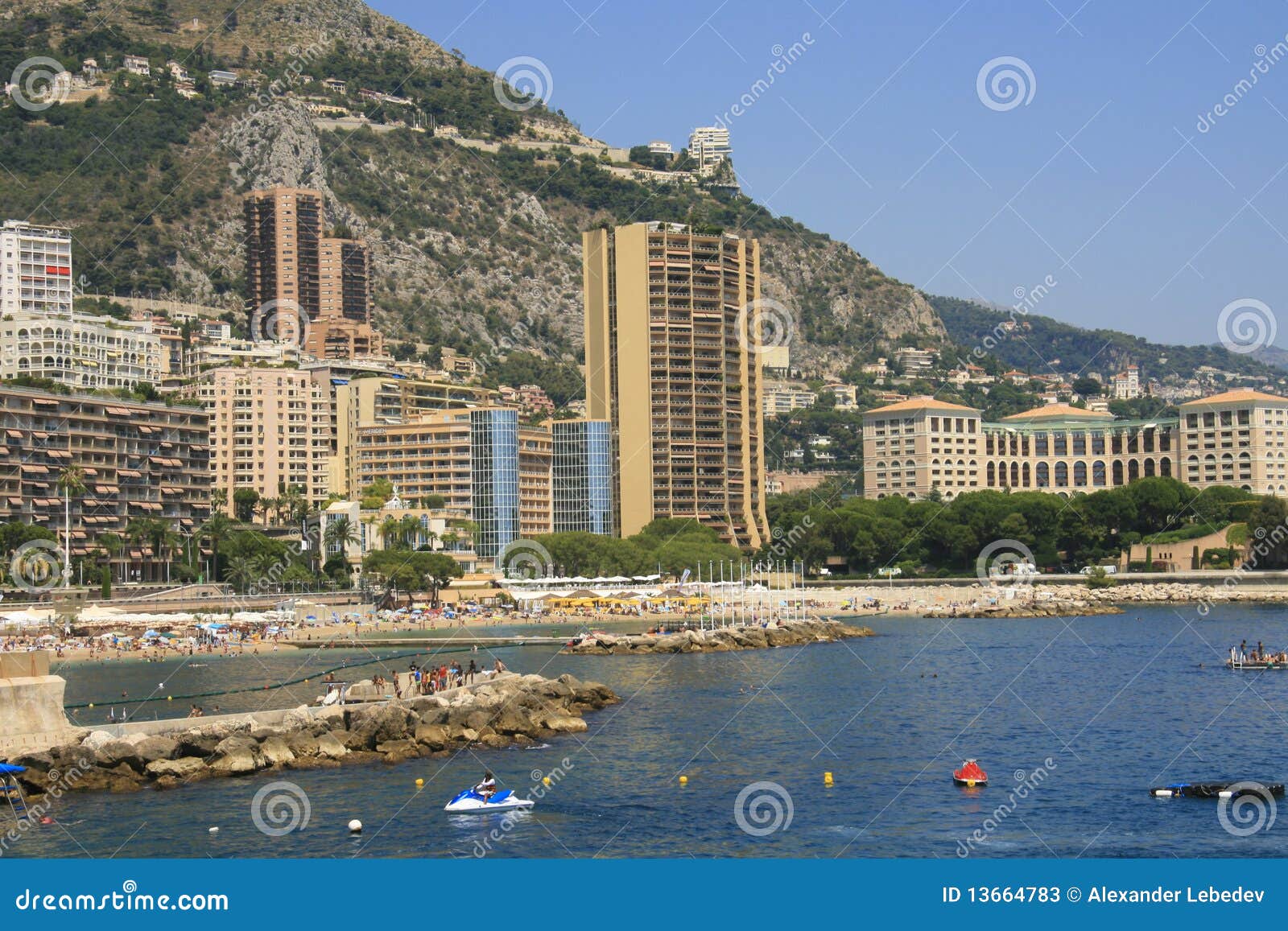 Larvotto beach in Monaco stock image. Image of resort - 13664783