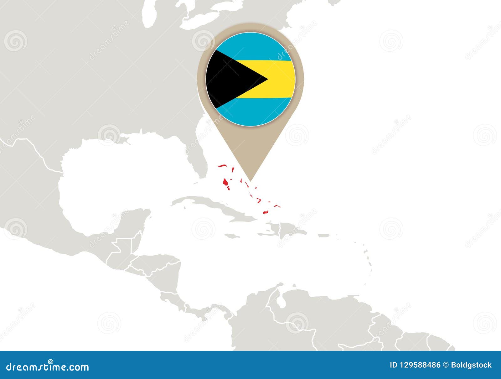 Las Bahamas En Mapa Del Mundo Ilustración del Vector - Ilustración de ...