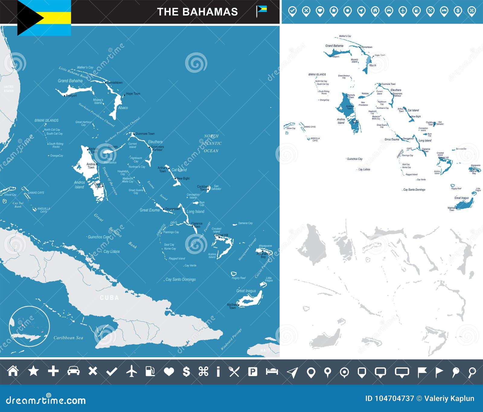Las Bahamas - Mapa Infographic - Ejemplo Detallado Del Vector Stock de ...