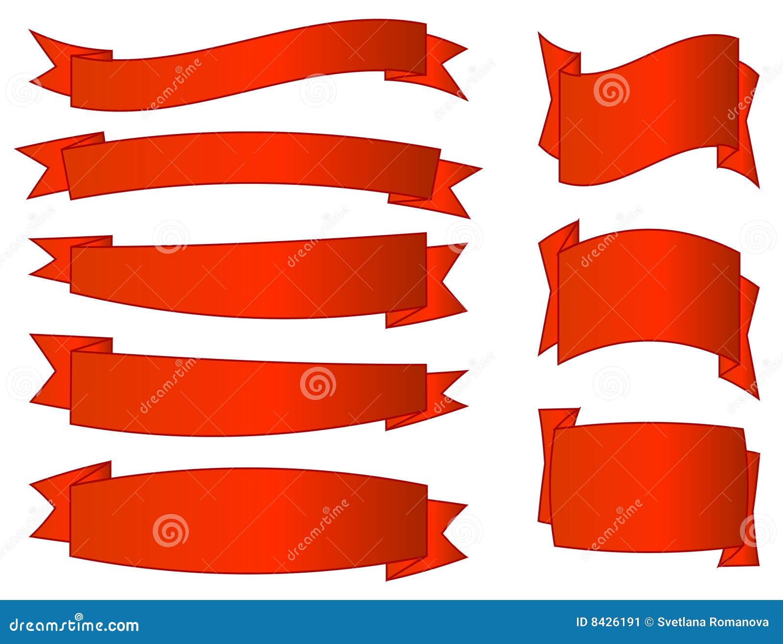 Las banderas rojas fijaron ilustración del vector. Ilustración de ...