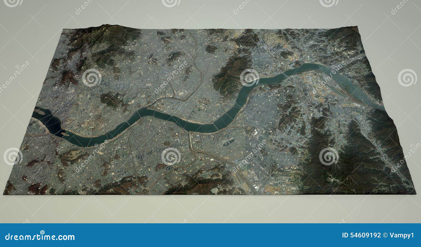 Las Calles Y Los Edificios 3d De Seul Trazan, Corea Del Sur Stock de ...