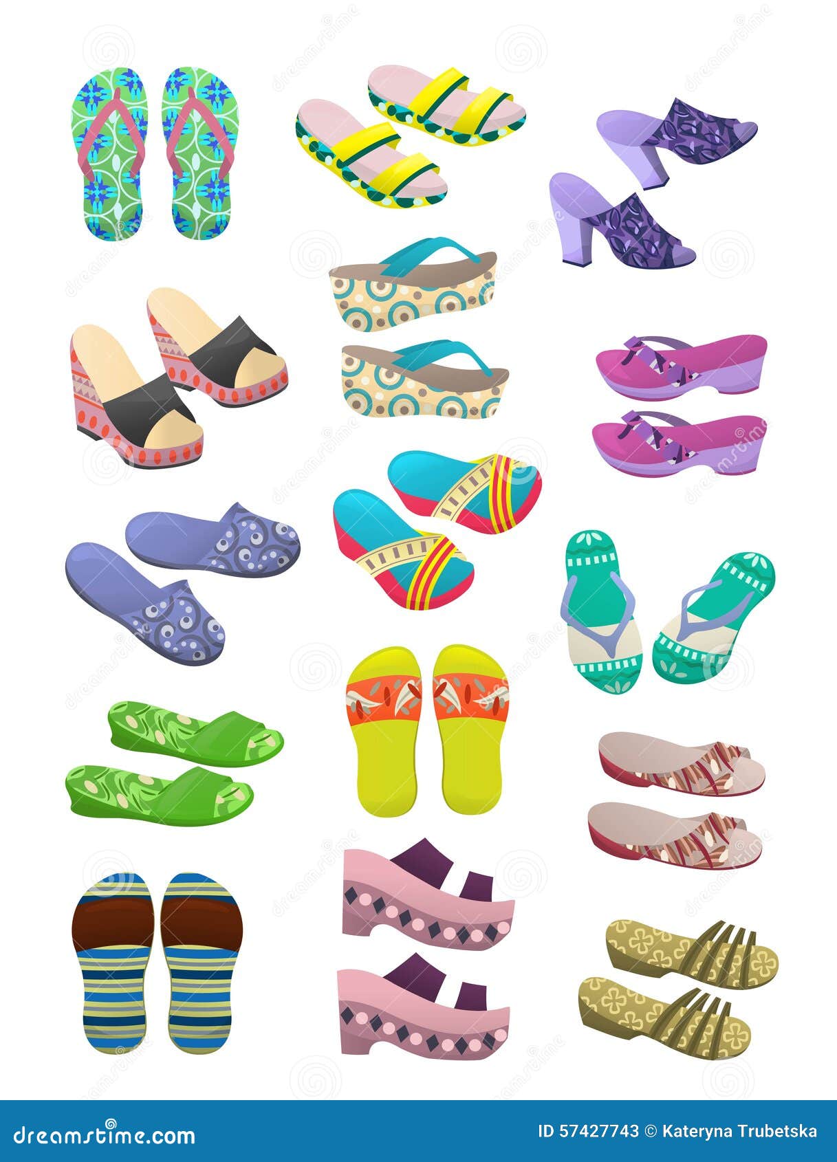 Las Chancletas De Las Mujeres Ilustración del Vector - Ilustración de ...