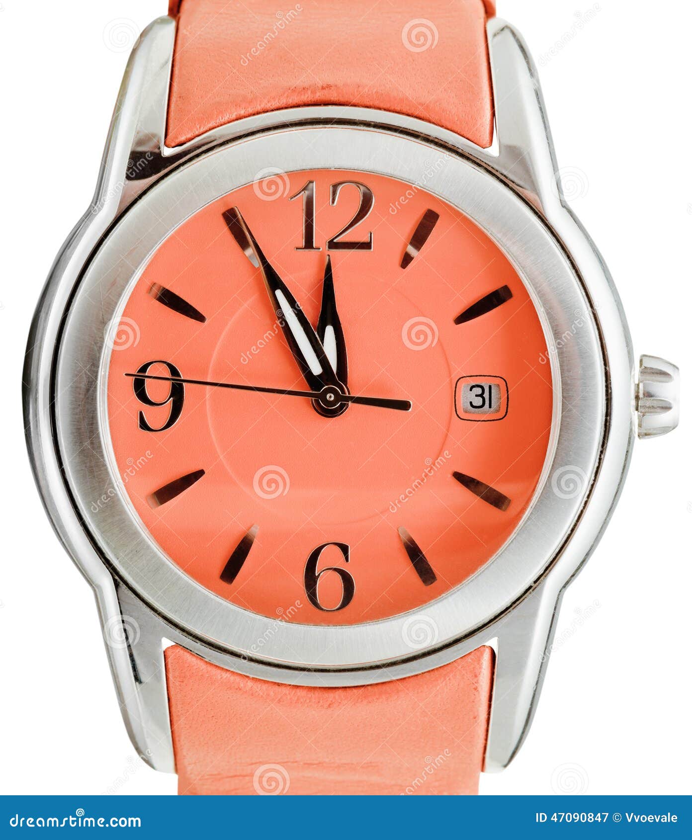 A Las Doce Cinco En El Reloj De La Naranja Del Dial Imagen de archivo ...