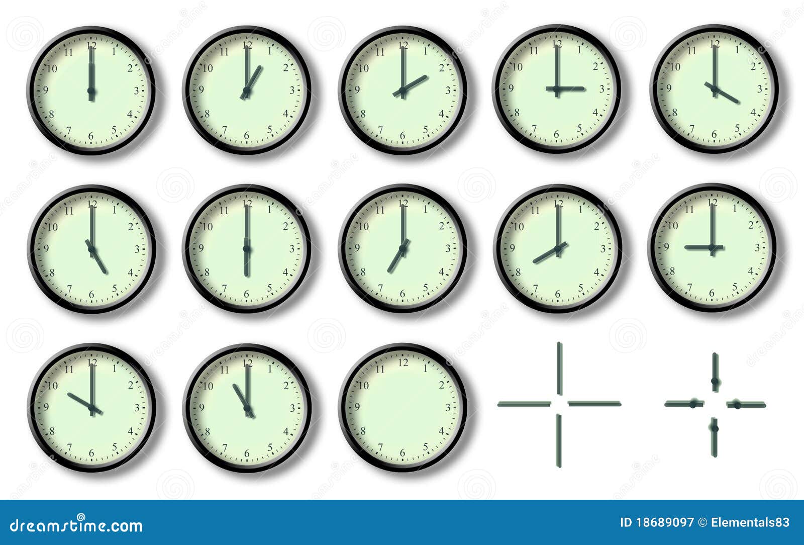 Las doce horas del reloj stock de ilustración. Ilustración de cuatro ...