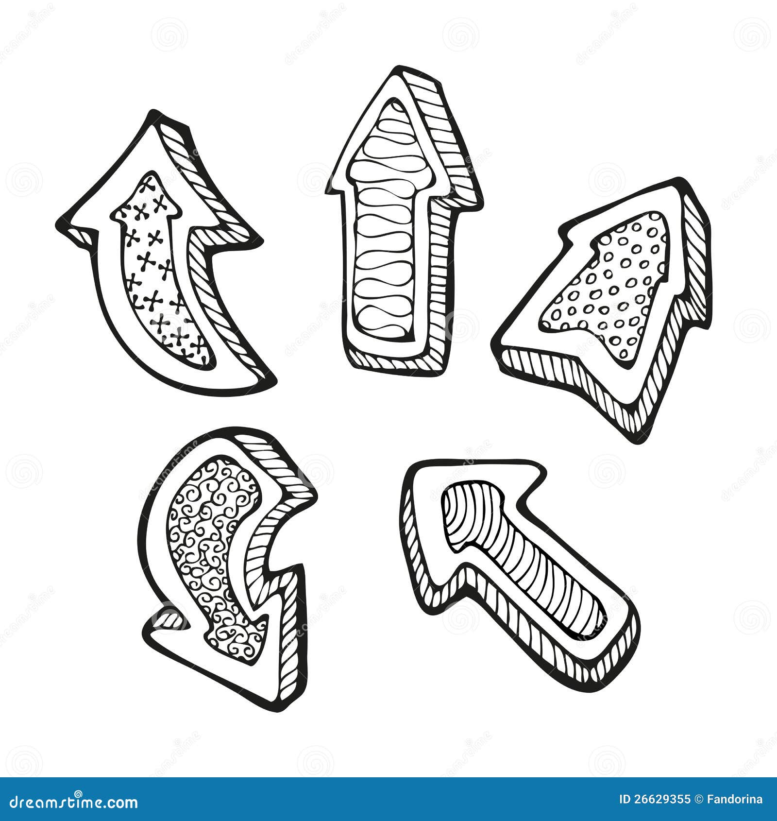 Las Flechas Doodle El Conjunto Ilustración del Vector - Ilustración de ...