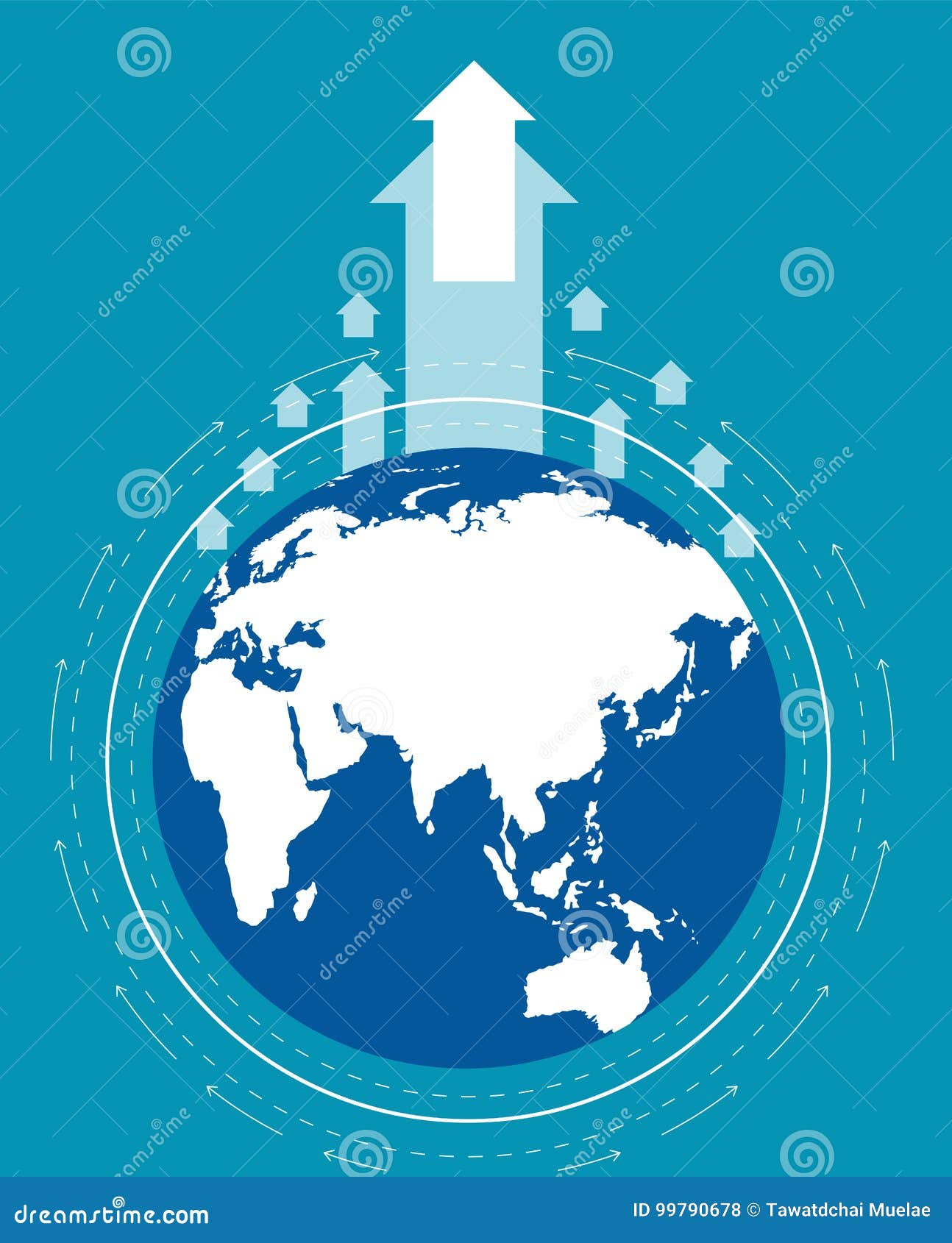 Las Flechas Suben El Globo De La Forma Ejemplo Plano Del Vector Del ...