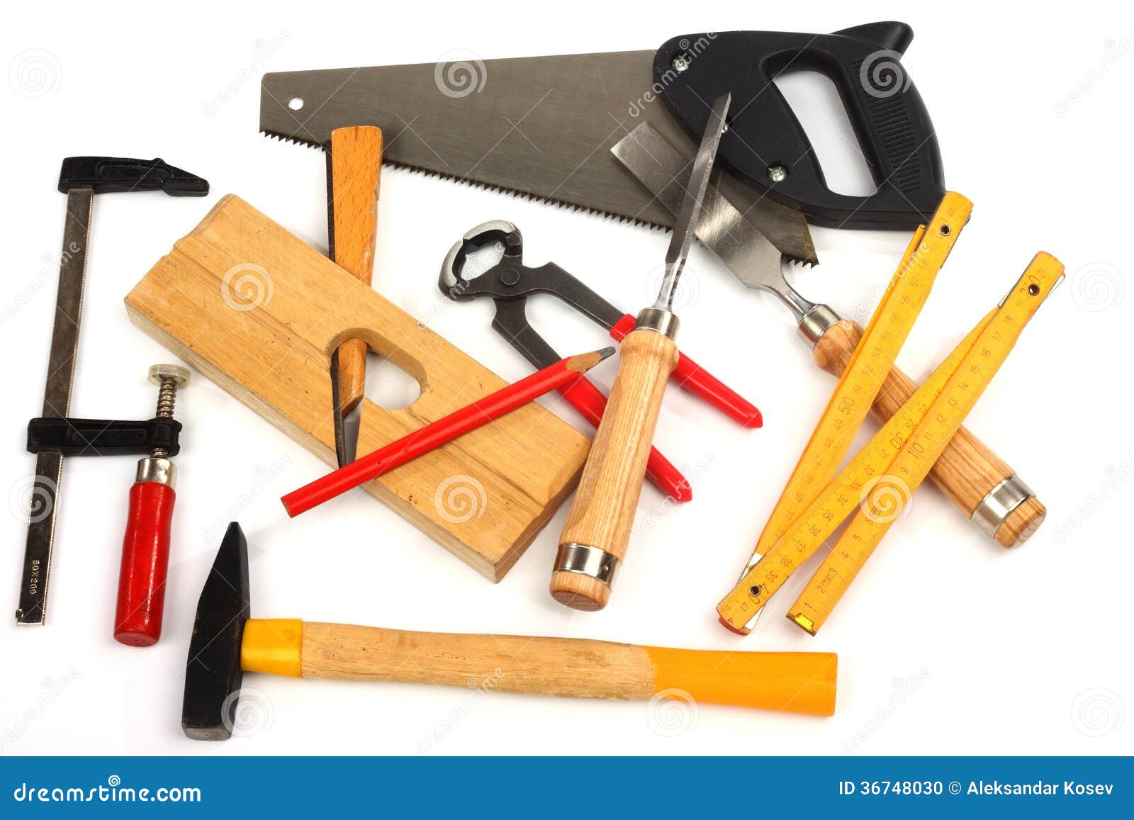 Las Herramientas Del Carpintero Foto de archivo - Imagen de edificio ...