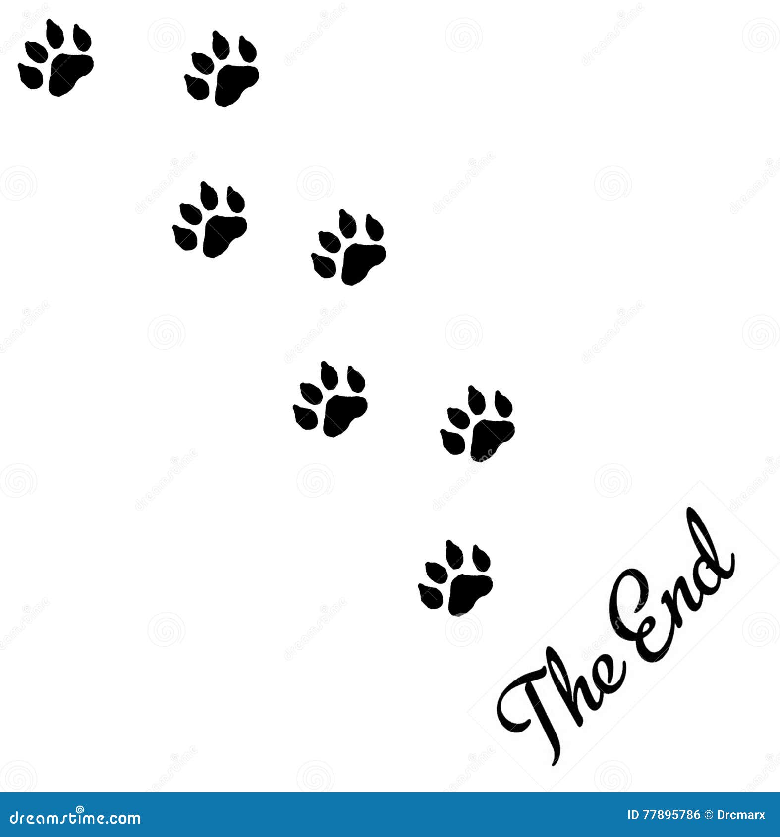 Las Huellas Del Animal Del Extremo Stock de ilustración - Ilustración ...