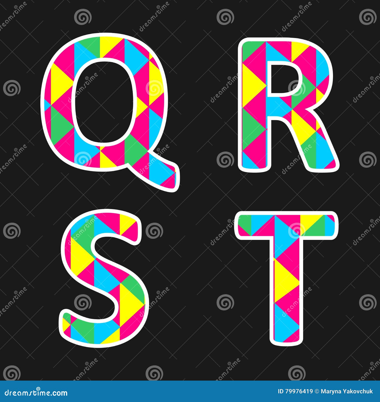 Las letras de QRST ilustración del vector. Ilustración de fuente - 79976419