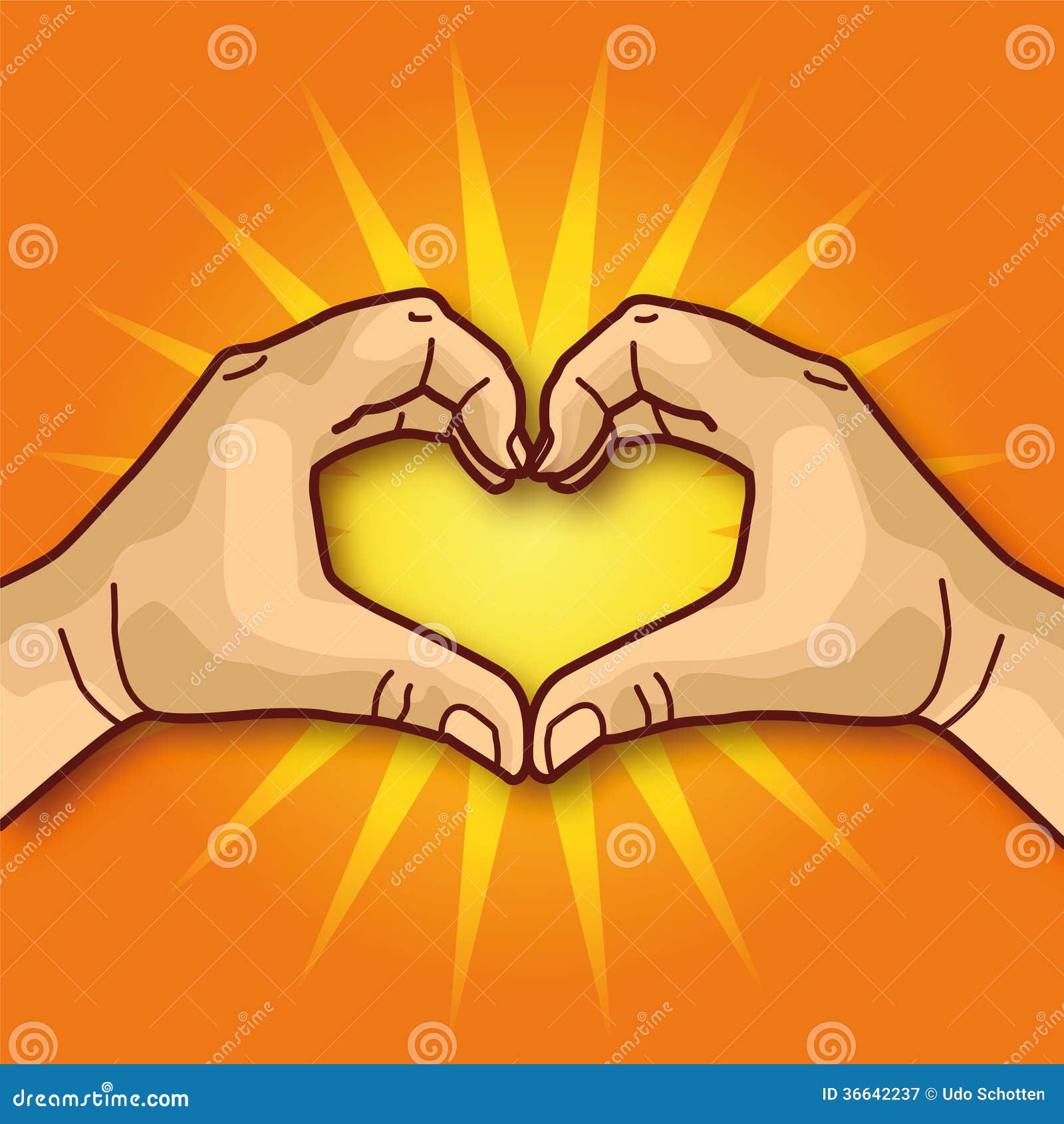 Las Manos Están Formando Un Corazón Ilustración del Vector ...