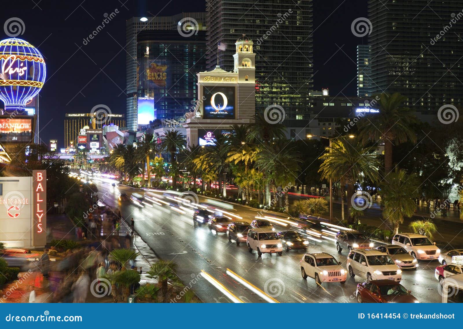 Las Vegas Blvd Night editorial stock image. Image of vegas - 16414454