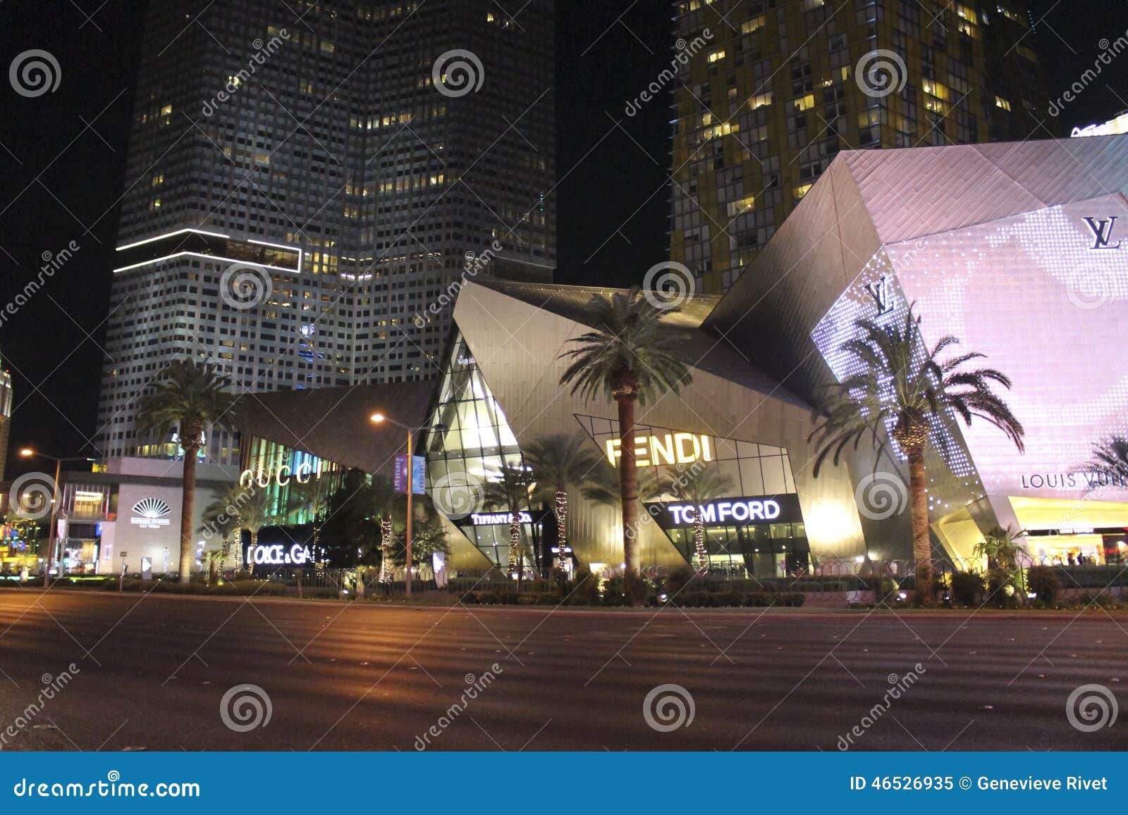 Las Vegas Boulevard by Night Editorial Image - Image of gucci, night ...