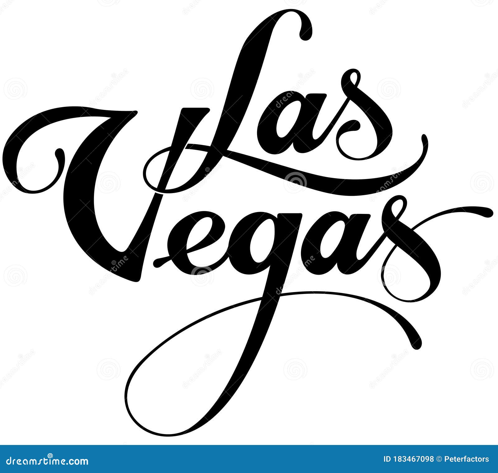 Las-Vegas - Custom Calligraphy Text Stock Vector - Illustration of ...