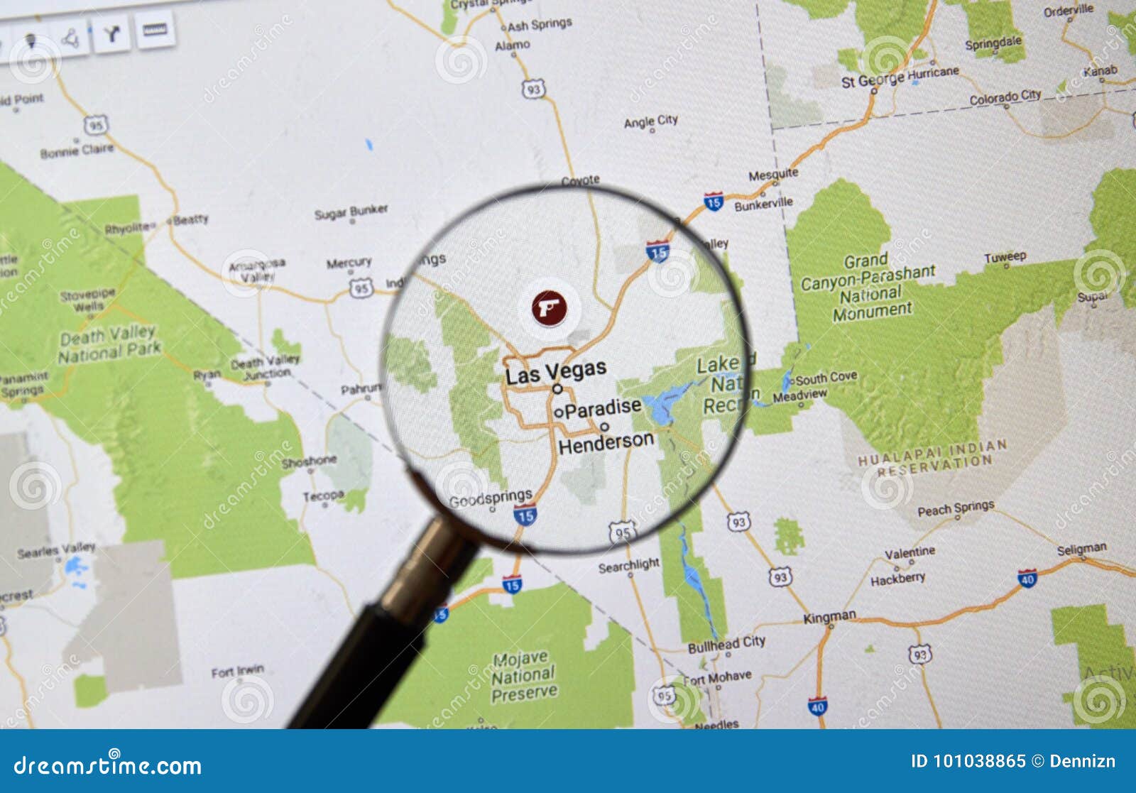 Las Vegas En El Mapa De Google Imagen editorial - Imagen de arma, calle ...