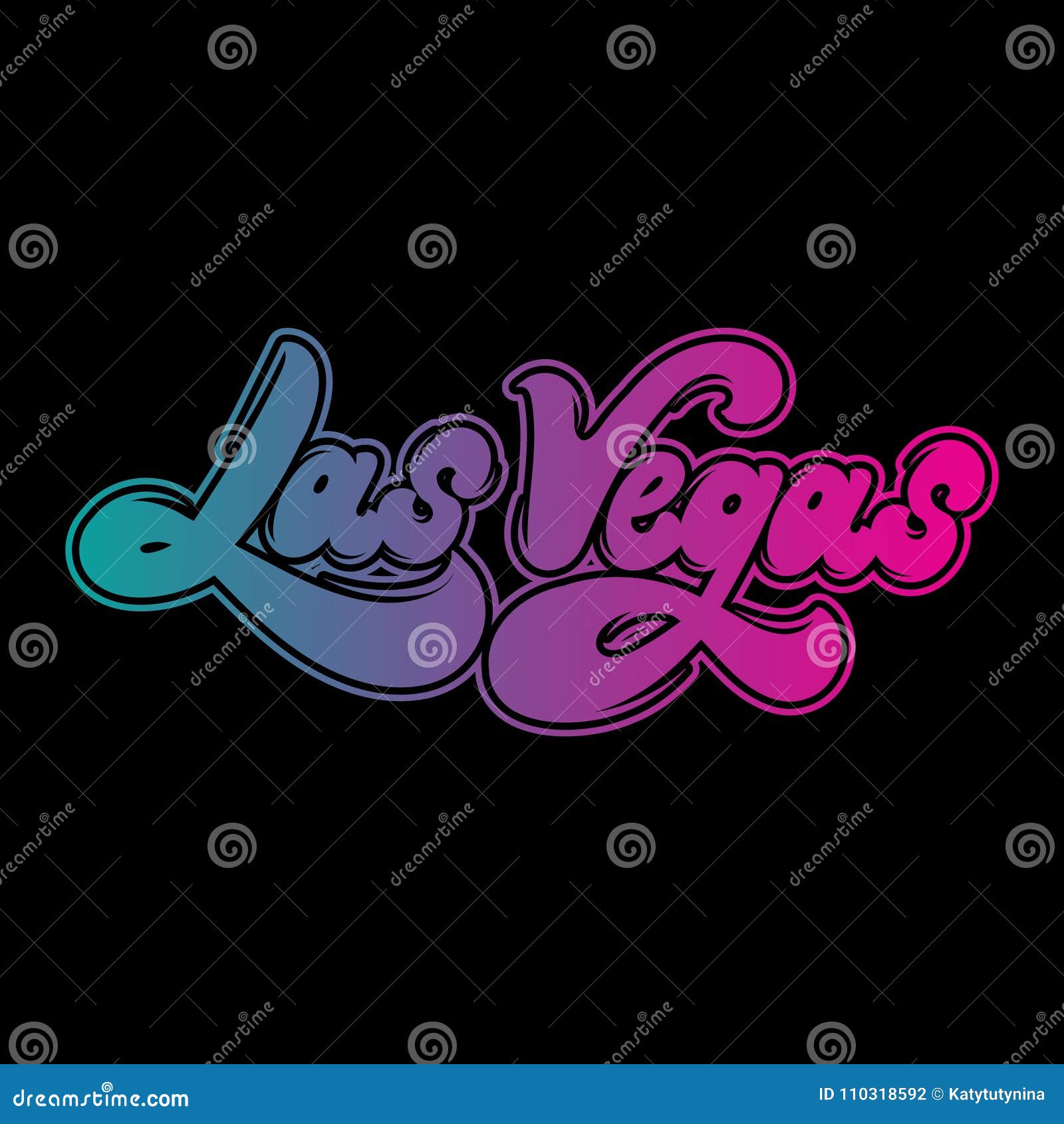 Las Vegas Letras Manuscritas Del Vector Aisladas Ilustración del Vector ...