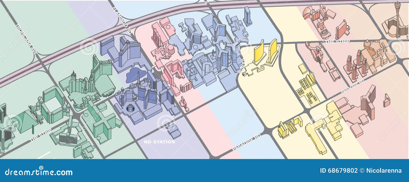 Las Vegas map stock illustration. Illustration of land - 68679802