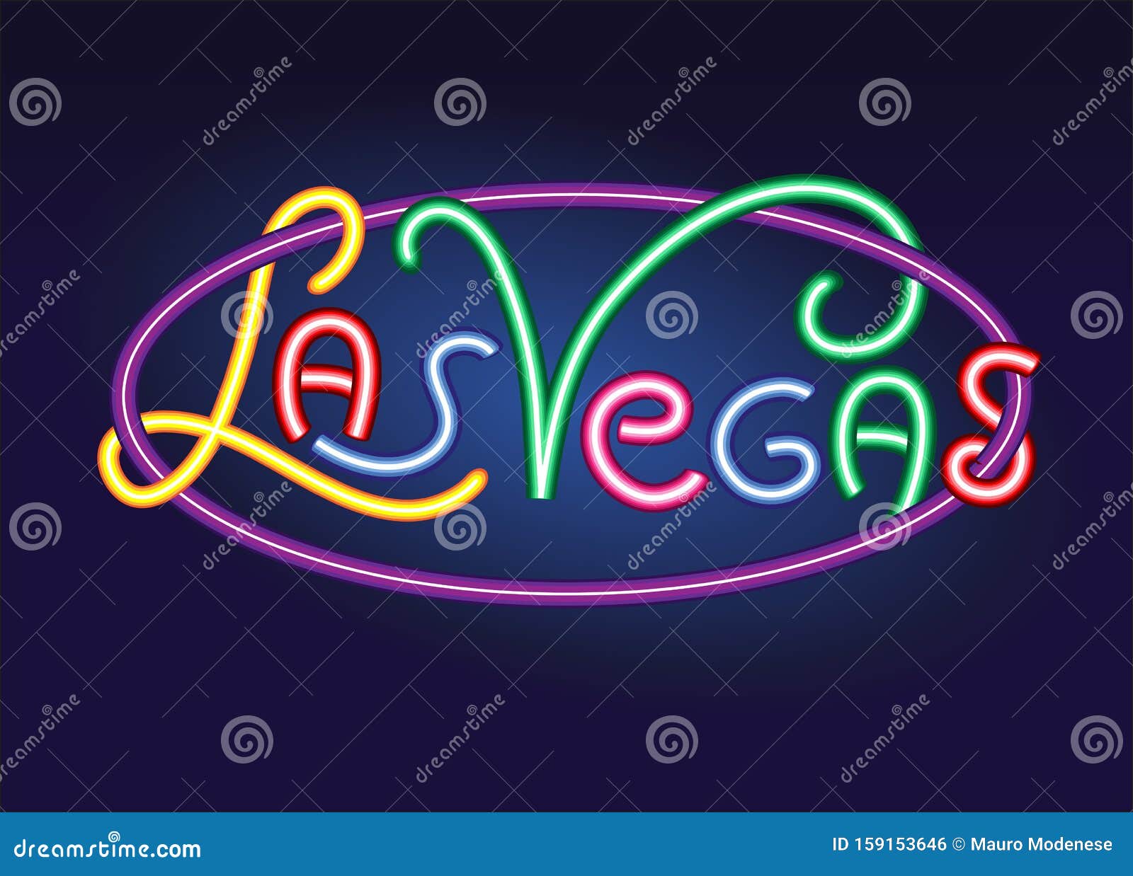 Las vegas Nevada neon sign stock illustration. Illustration of america ...