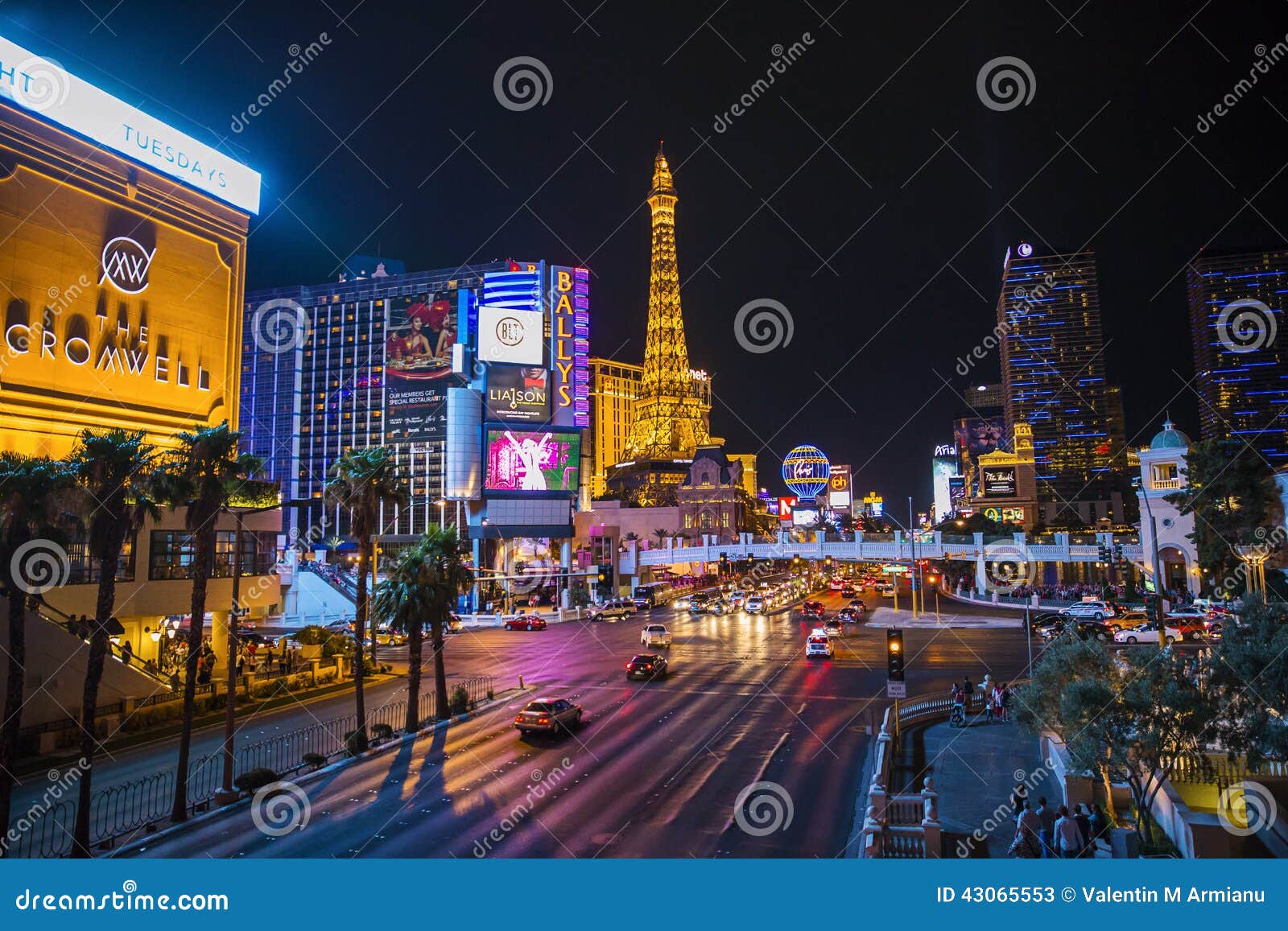 Las Vegas at night editorial stock photo. Image of beautiful - 43065553