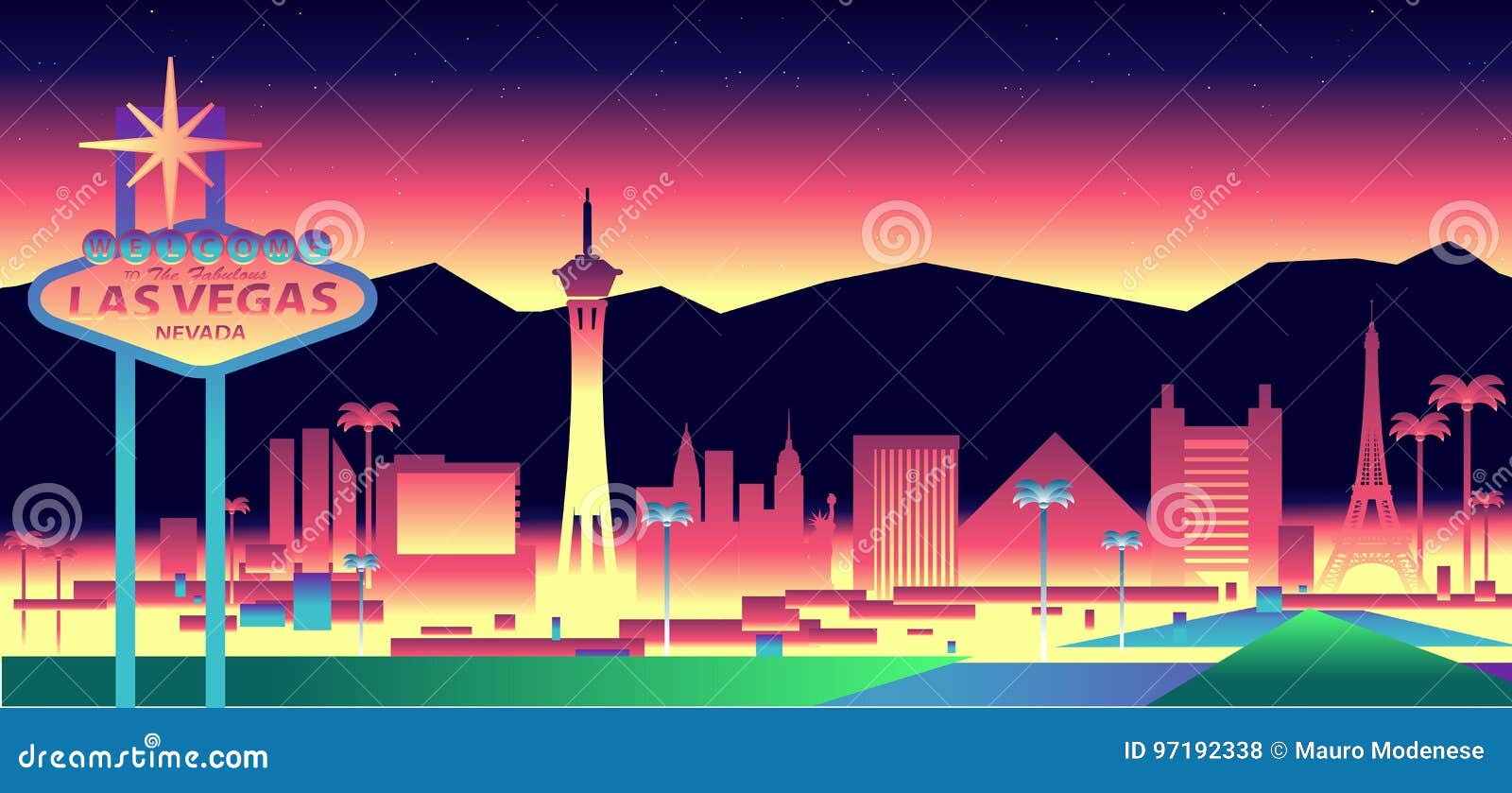 Las Vegas Strip Cartoon Vector | CartoonDealer.com #50746235