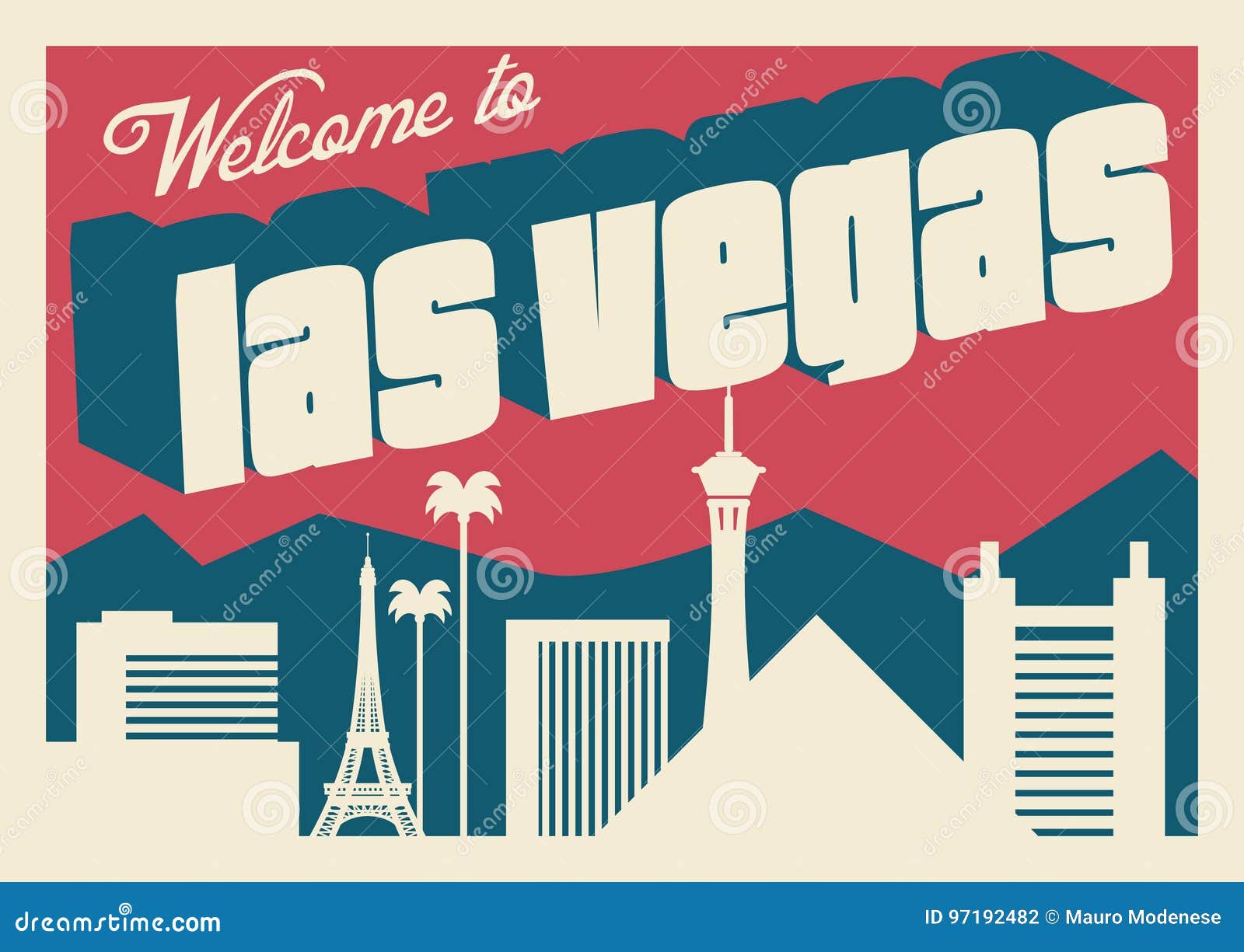 Las Vegas Skyline Cartoon Vector | CartoonDealer.com #97192381