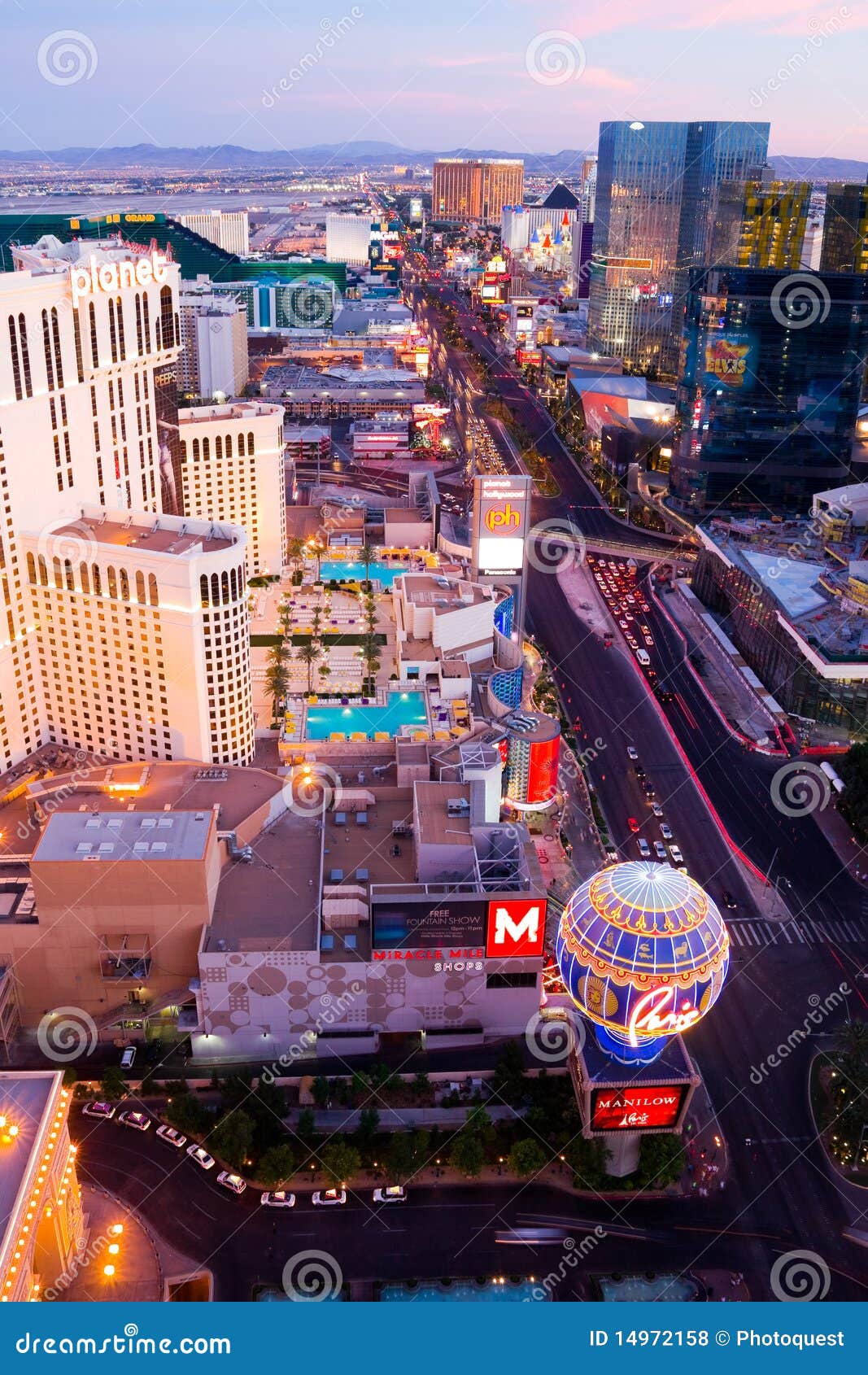 Las Vegas at sunset editorial stock photo. Image of colorful - 14972158