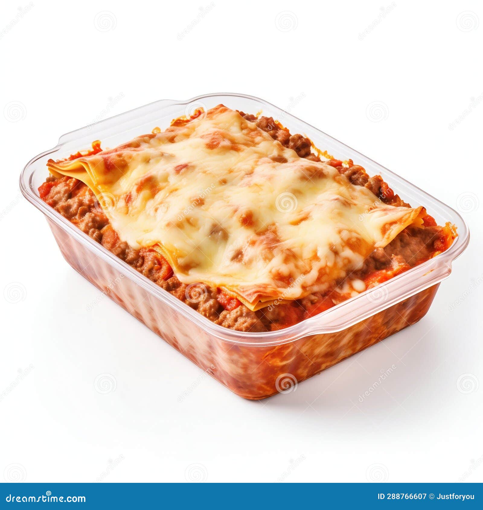 Lasagna in Baking Dish Isolated on White Background. Generative Ai ...