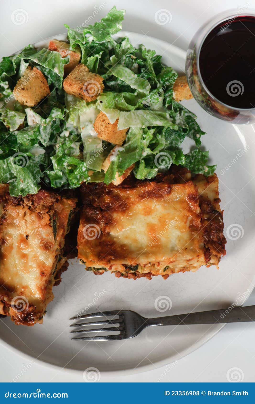 Lasagna Dinner stock photo. Image of meal, meat, cuisine - 23356908