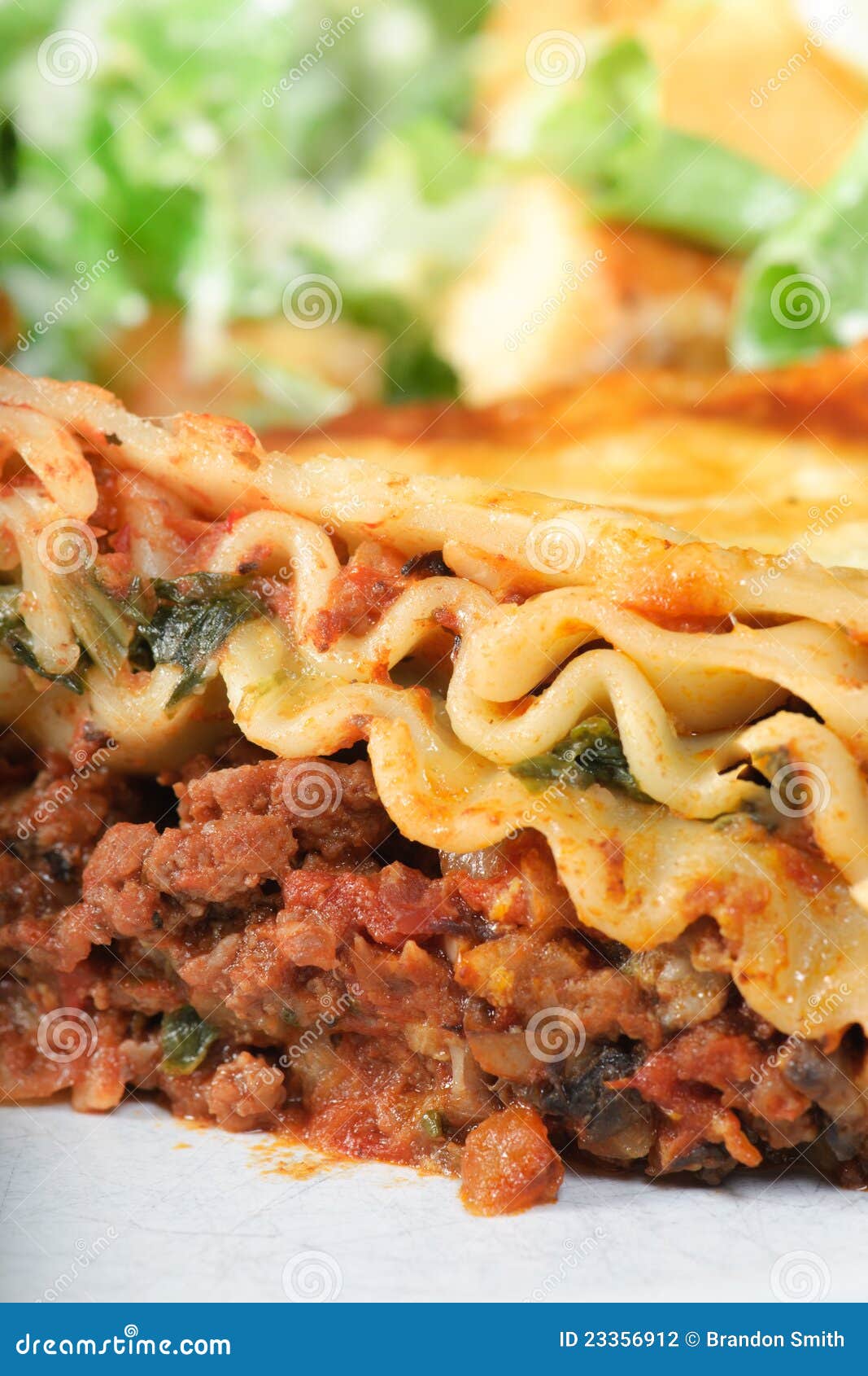 Lasagna Dinner stock photo. Image of meat, baked, crouton - 23356912