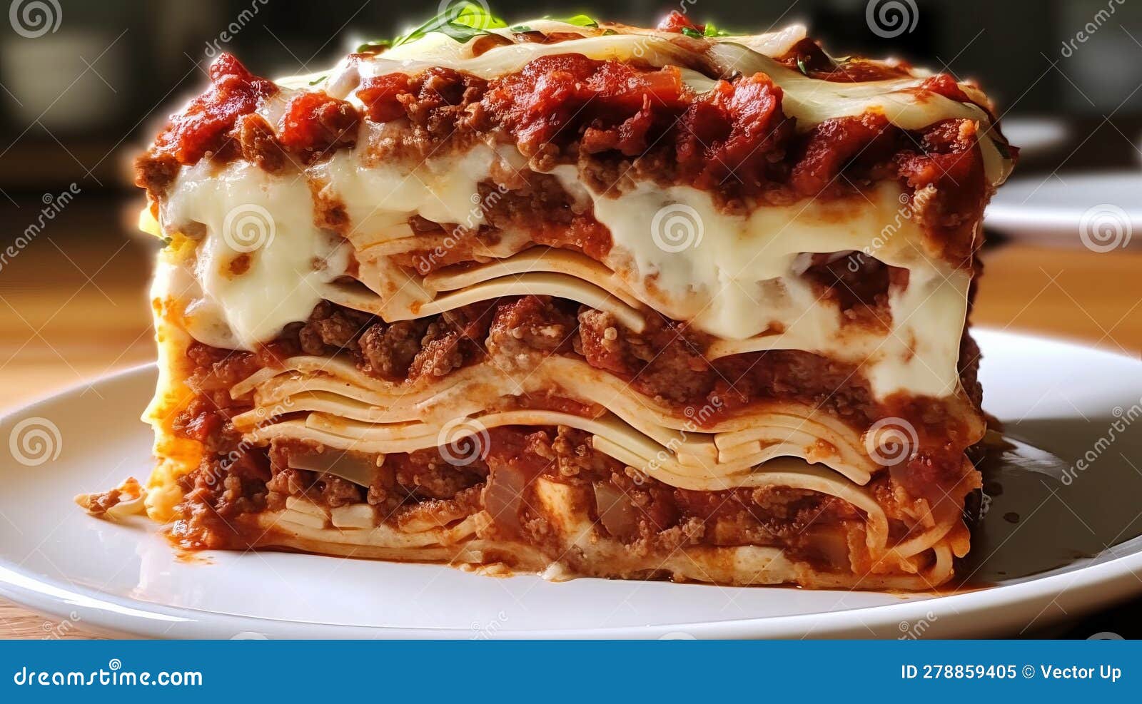 Lasagna with Multiple Layers of Pasta. Generative AI Stock Illustration ...