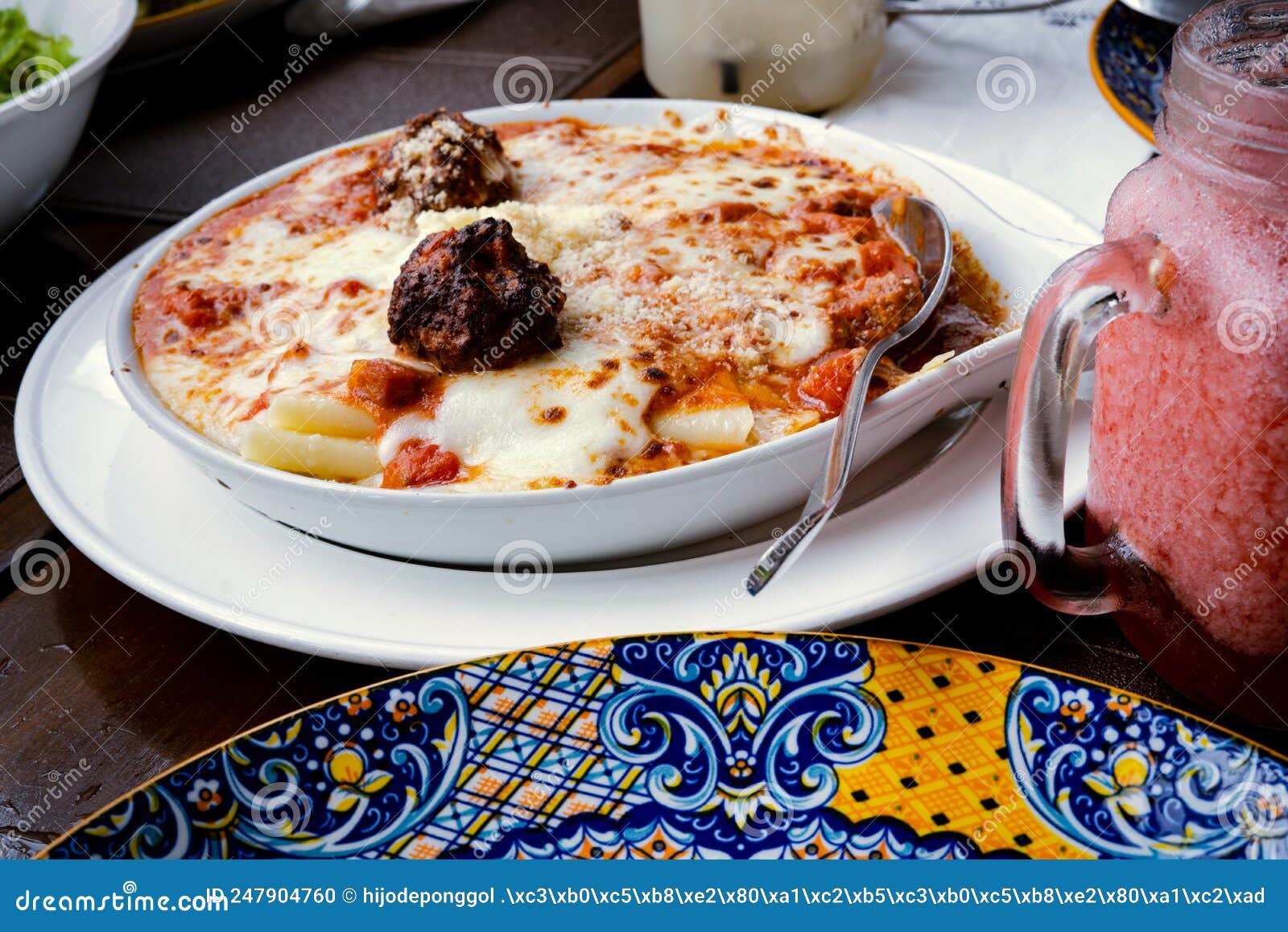 Lasagna Served on Table for Lunch Stock Photo - Image of cuisine ...