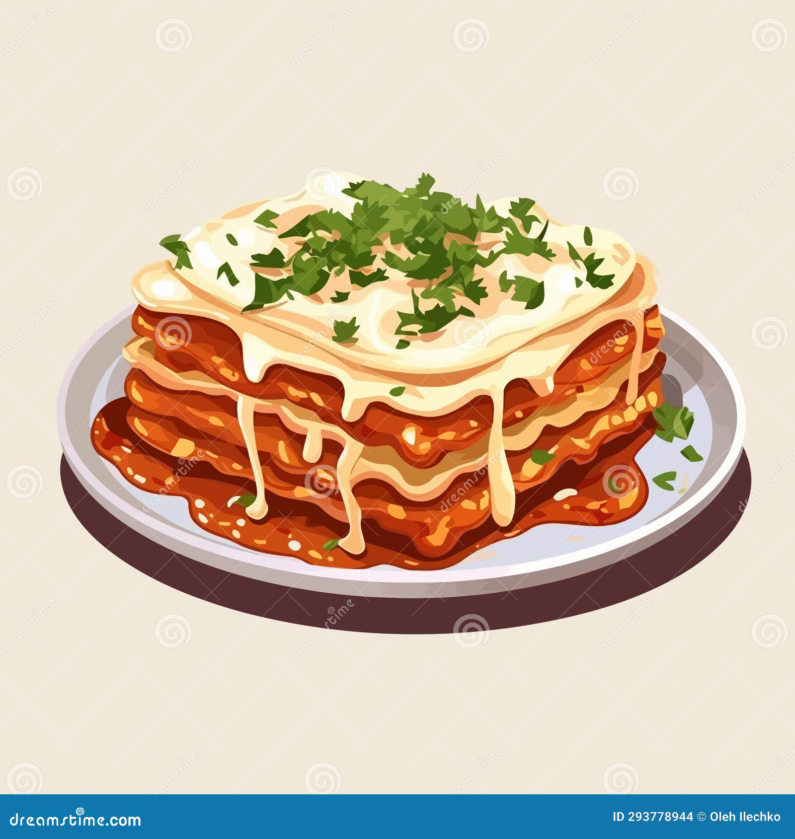 Lasagna Vector Flat Minimalistic Isolated Illustration Stock Vector ...