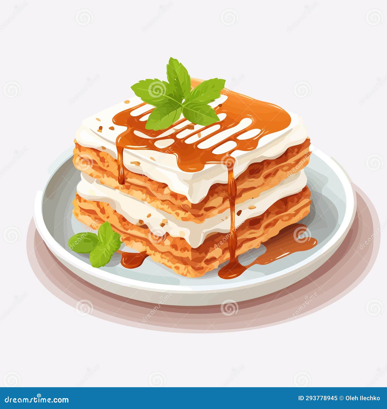 Lasagna Vector Flat Minimalistic Isolated Illustration Stock Vector ...