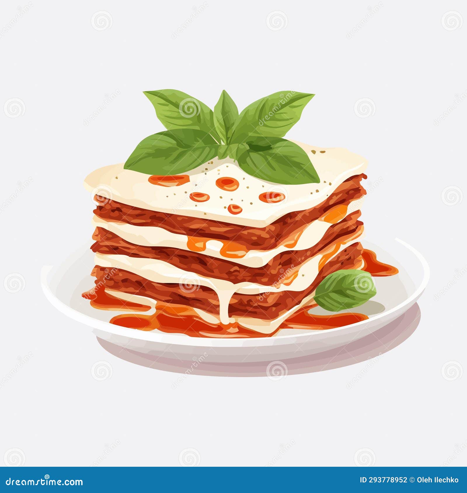 Lasagna Vector Flat Minimalistic Isolated Illustration Stock Vector ...
