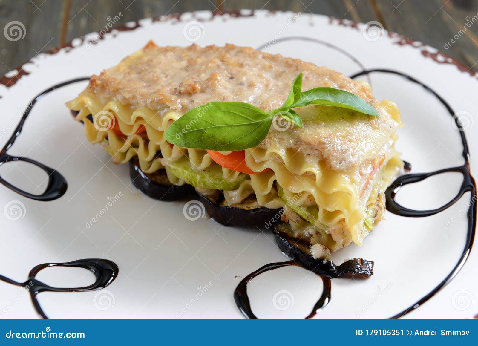 Lasagna stock image. Image of color, dish, food, mozzarella - 179105351