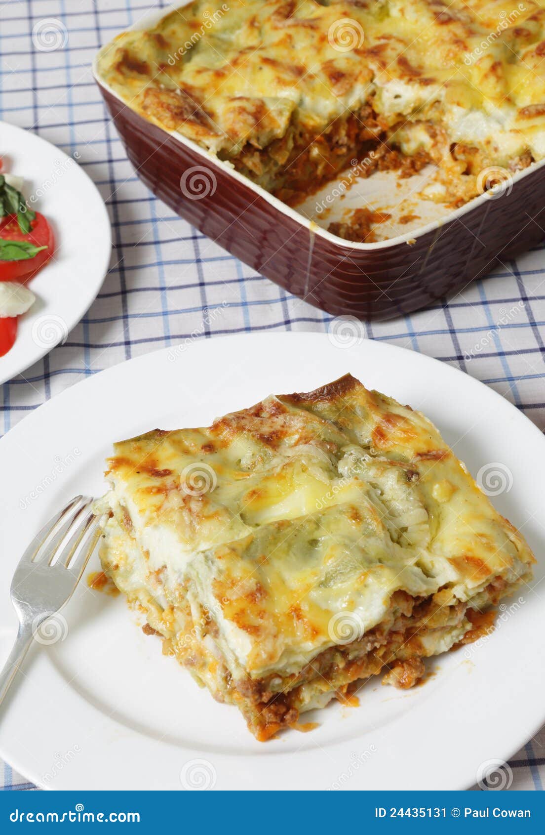 Lasagne verde vertical stock image. Image of mince, bowl - 24435131