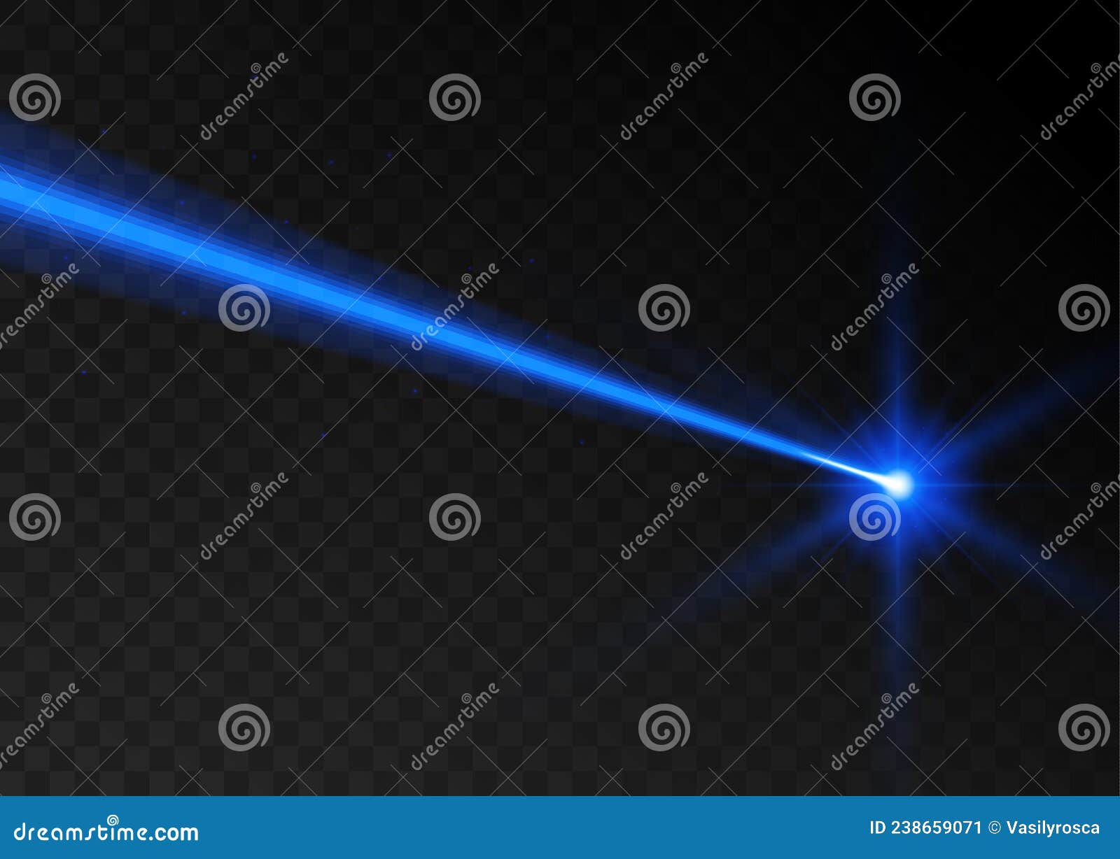 Laser Beam Blue Light. Vector Laser Beam Line Ray Glow Effect Energy ...