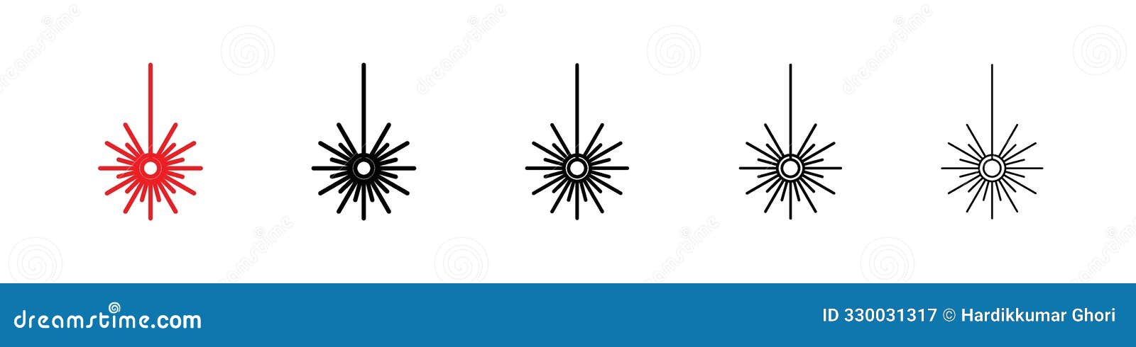 Laser Beam Icon Vector Set on White Background Stock Vector ...