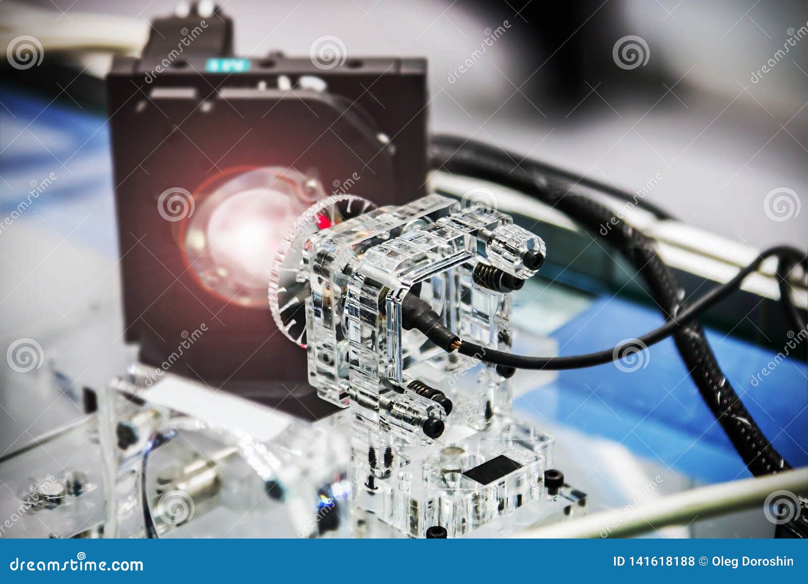 Laser and Laser Beam in the Laboratory or in the Workplace Stock Photo ...