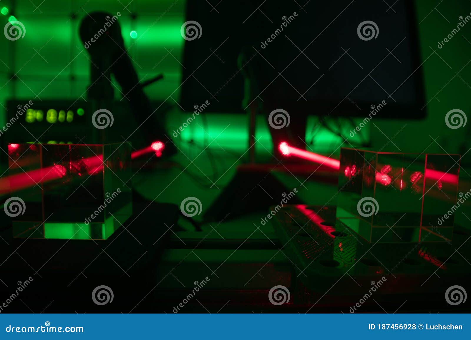 Laser Beam in Optical Laboratory Stock Photo - Image of study ...