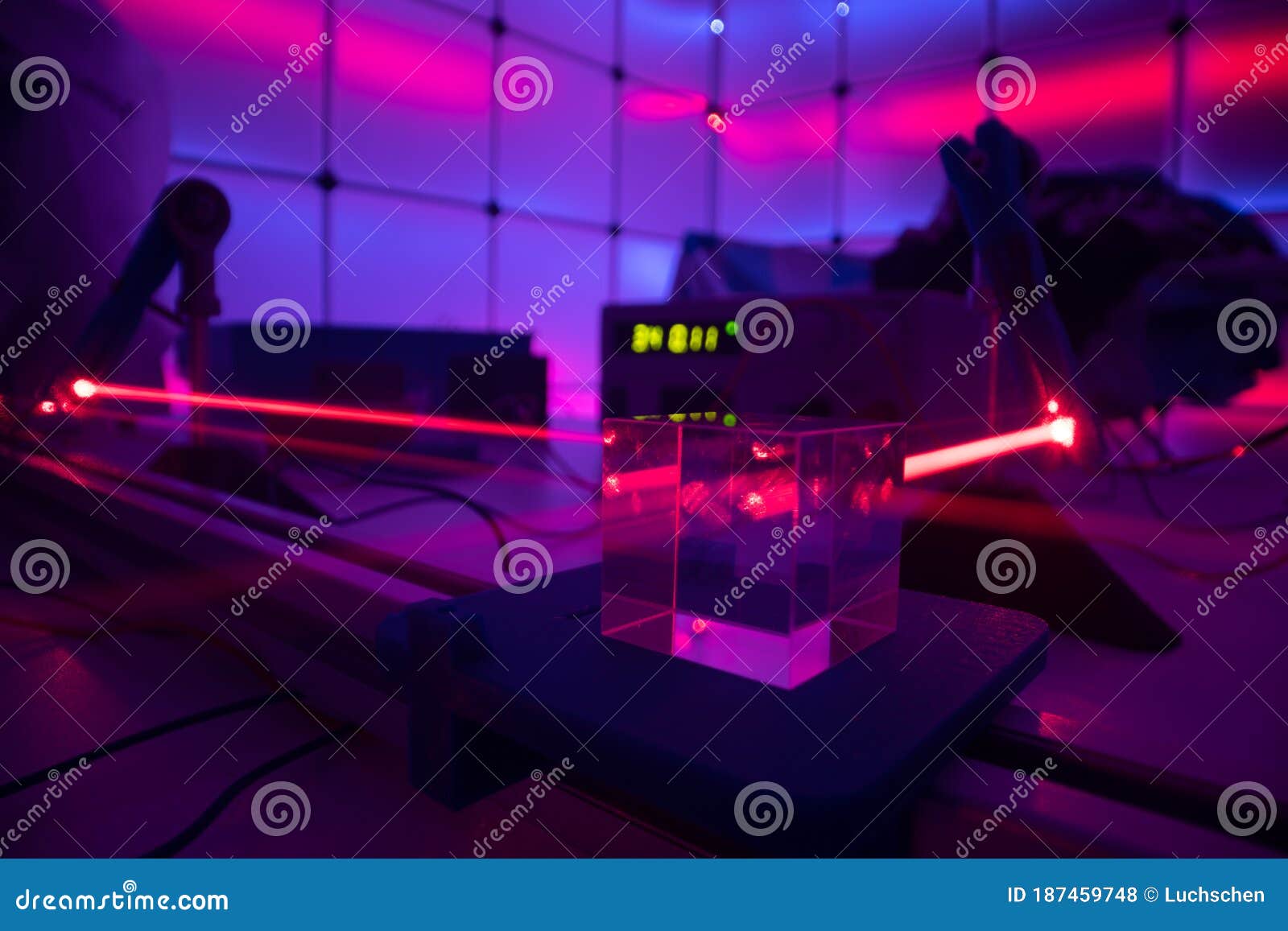Laser Beam in Optical Laboratory Stock Photo - Image of information ...