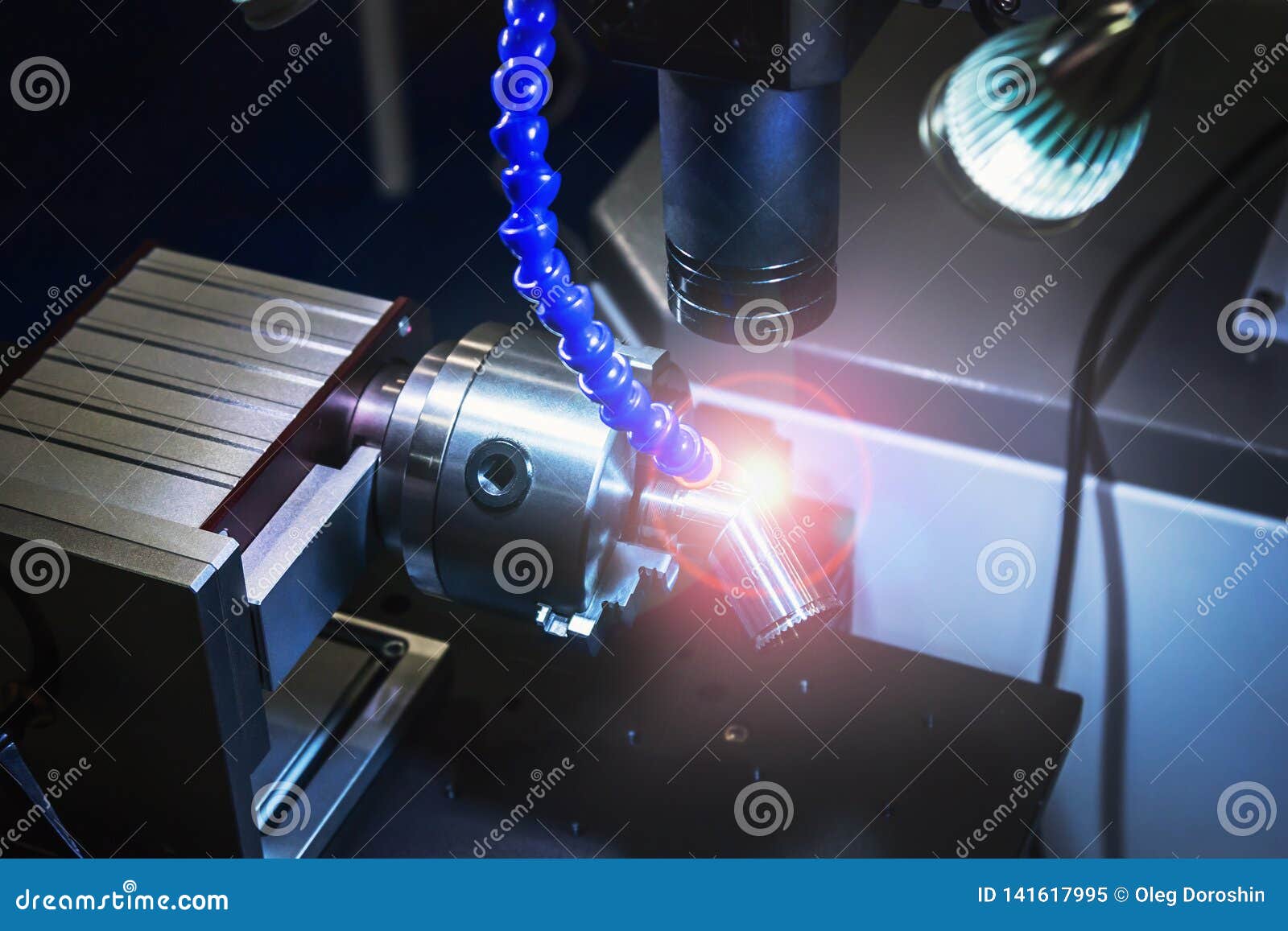 Laser Beam Passes through the Laser System and Processes Stock Image ...