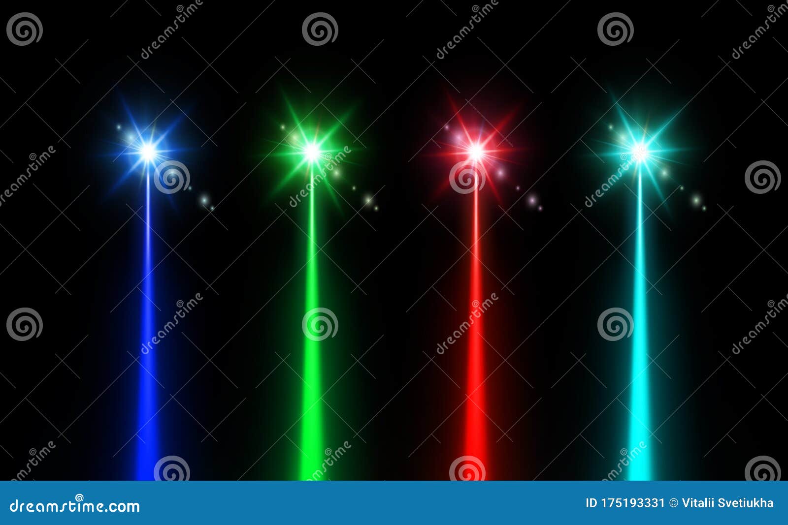 Laser Beam Set. Vector Illustration Stock Vector - Illustration of ...