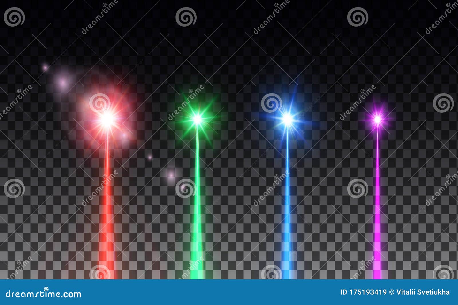 Laser Beam Set. Vector Illustration Stock Vector - Illustration of ...