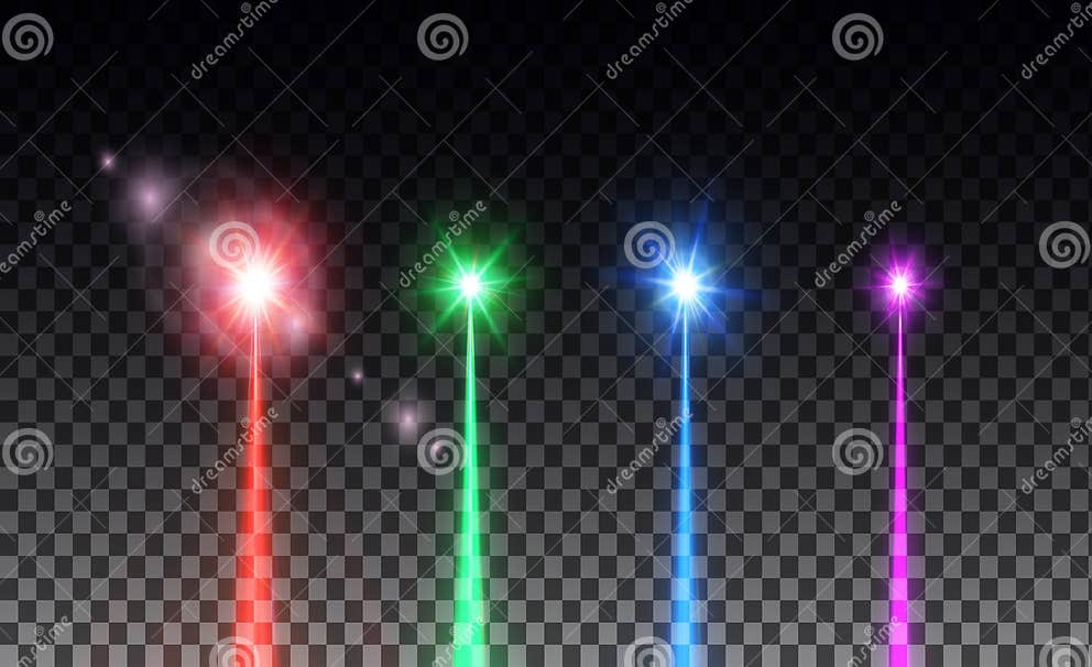 Laser Beam Set. Vector Illustration Stock Vector - Illustration of ...
