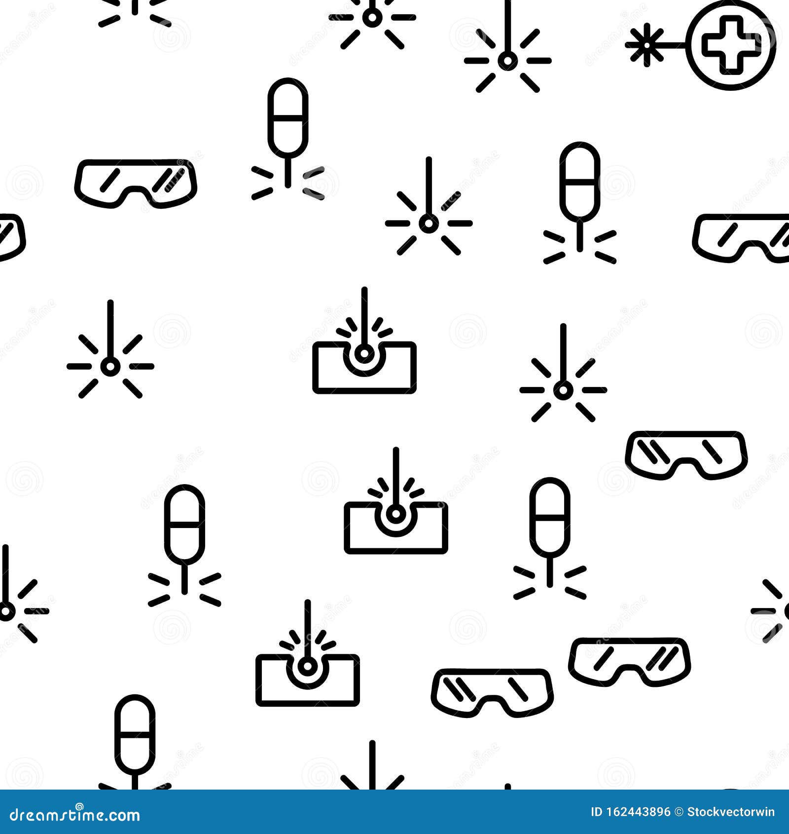 Laser Beam Vector Seamless Pattern Stock Vector - Illustration of ...