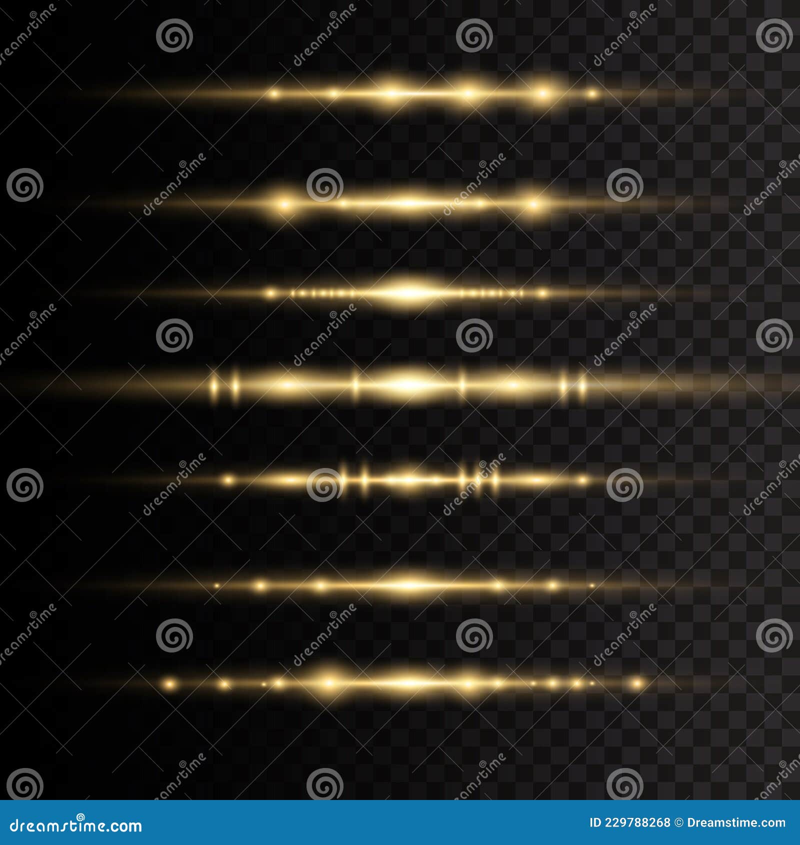 Laser Beams, Horizontal Light Sun Rays, Yellow Line. Stock Illustration ...